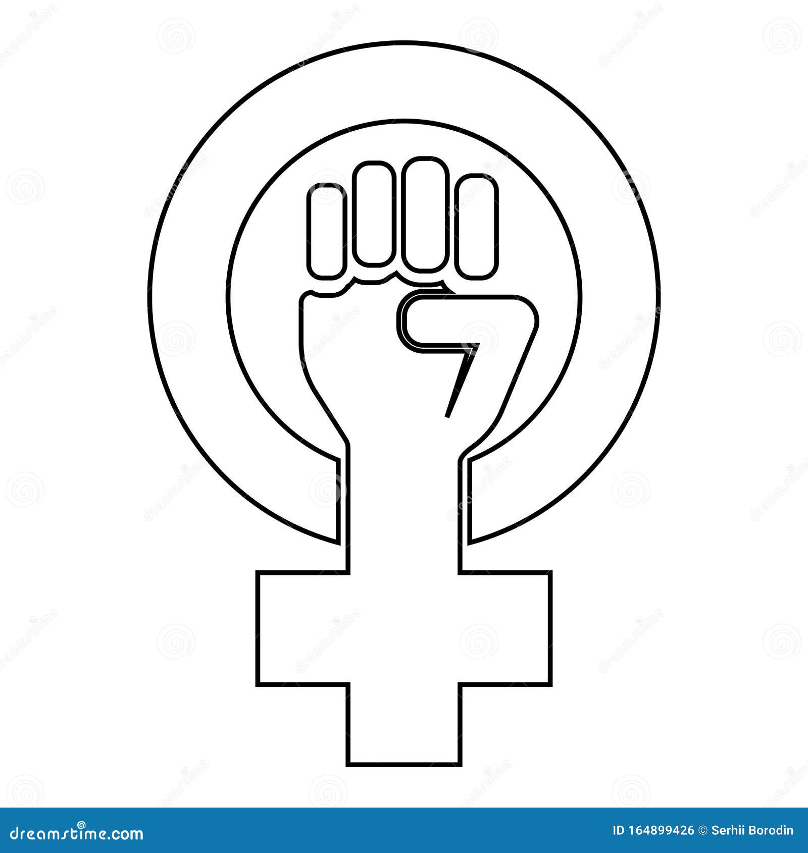 Símbolo Del Movimiento Feminista Las Mujeres De Género Se Resisten A La