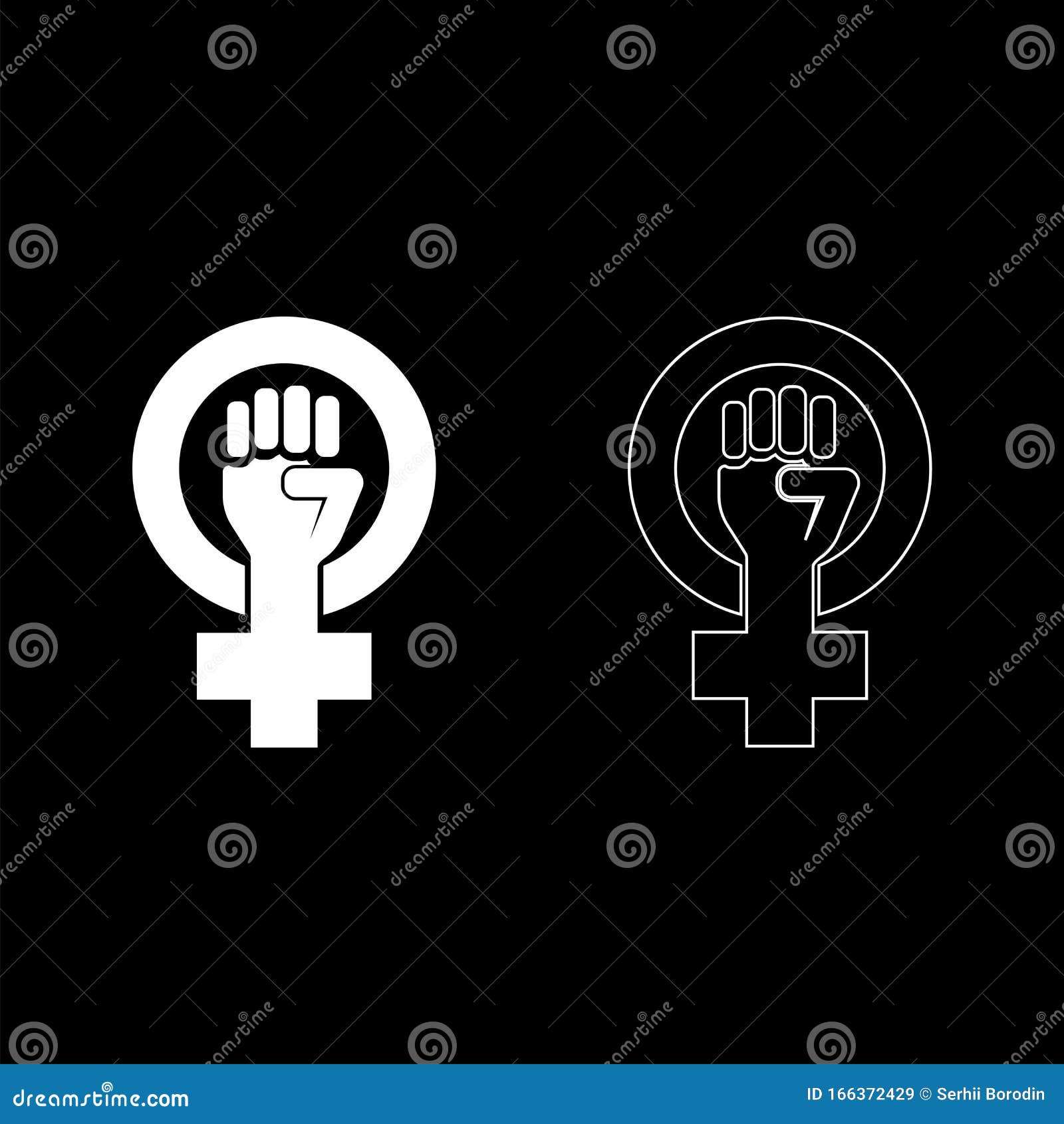 Símbolo Del Movimiento Feminista Las Mujeres De Género Se Resisten A La
