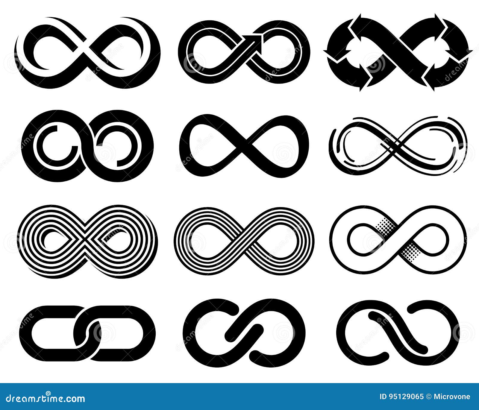 Símbolos Del Vector Del Infinito Iconos Del Lazo De Mobius Ilustración