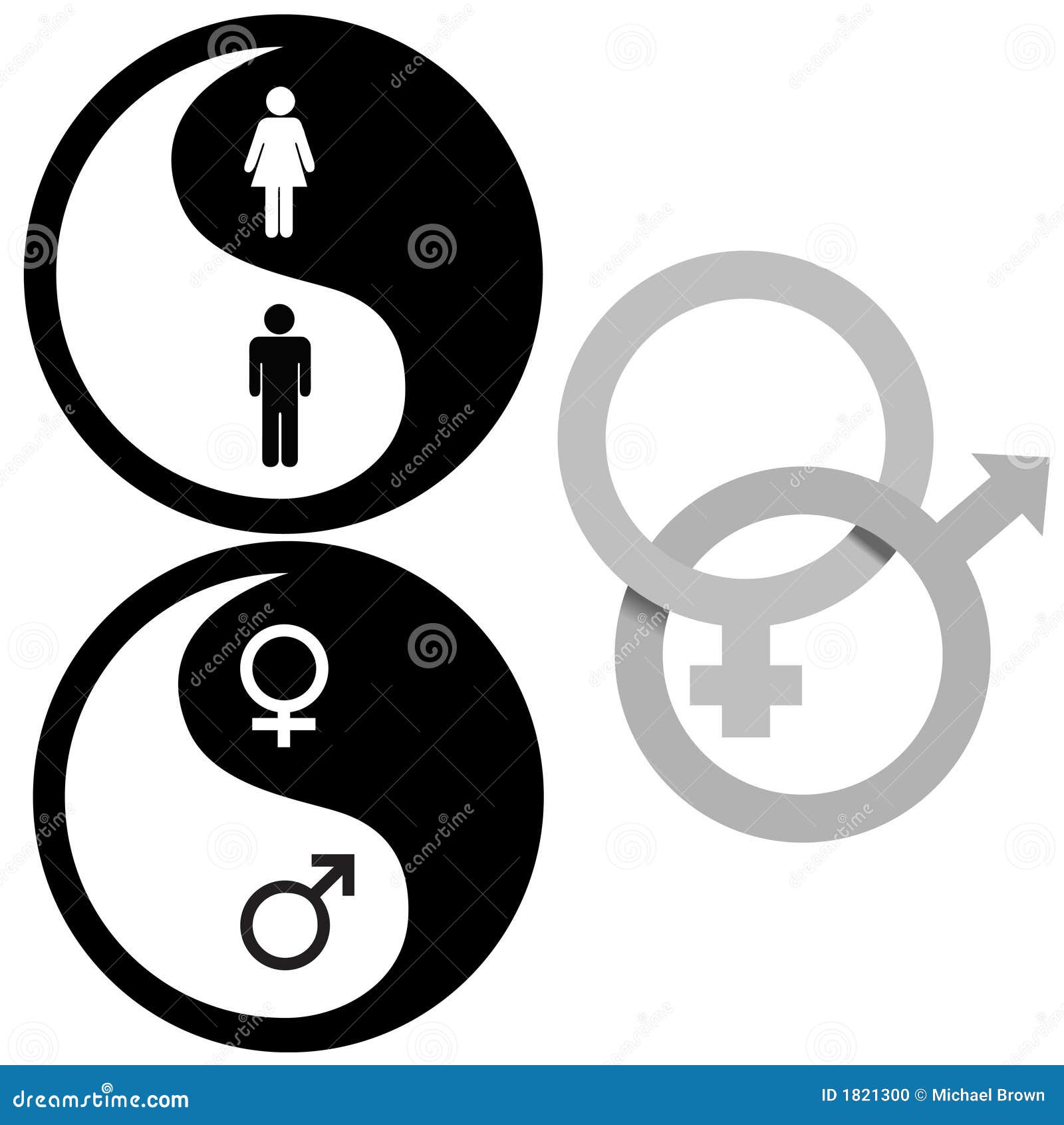 Símbolos Hembra-varón De Yin Yang Ilustración del Vector - Ilustración de hombres, vector: 1821300