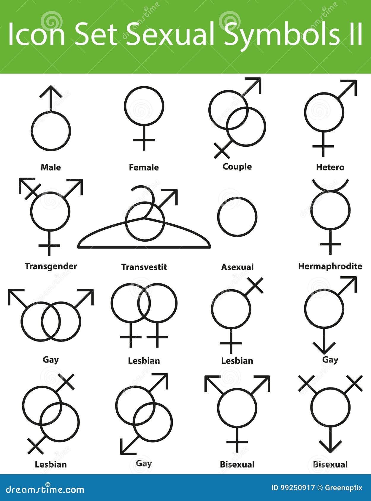 Símbolos Sexuales Determinados Del Icono Ii Ilustración Del Vector