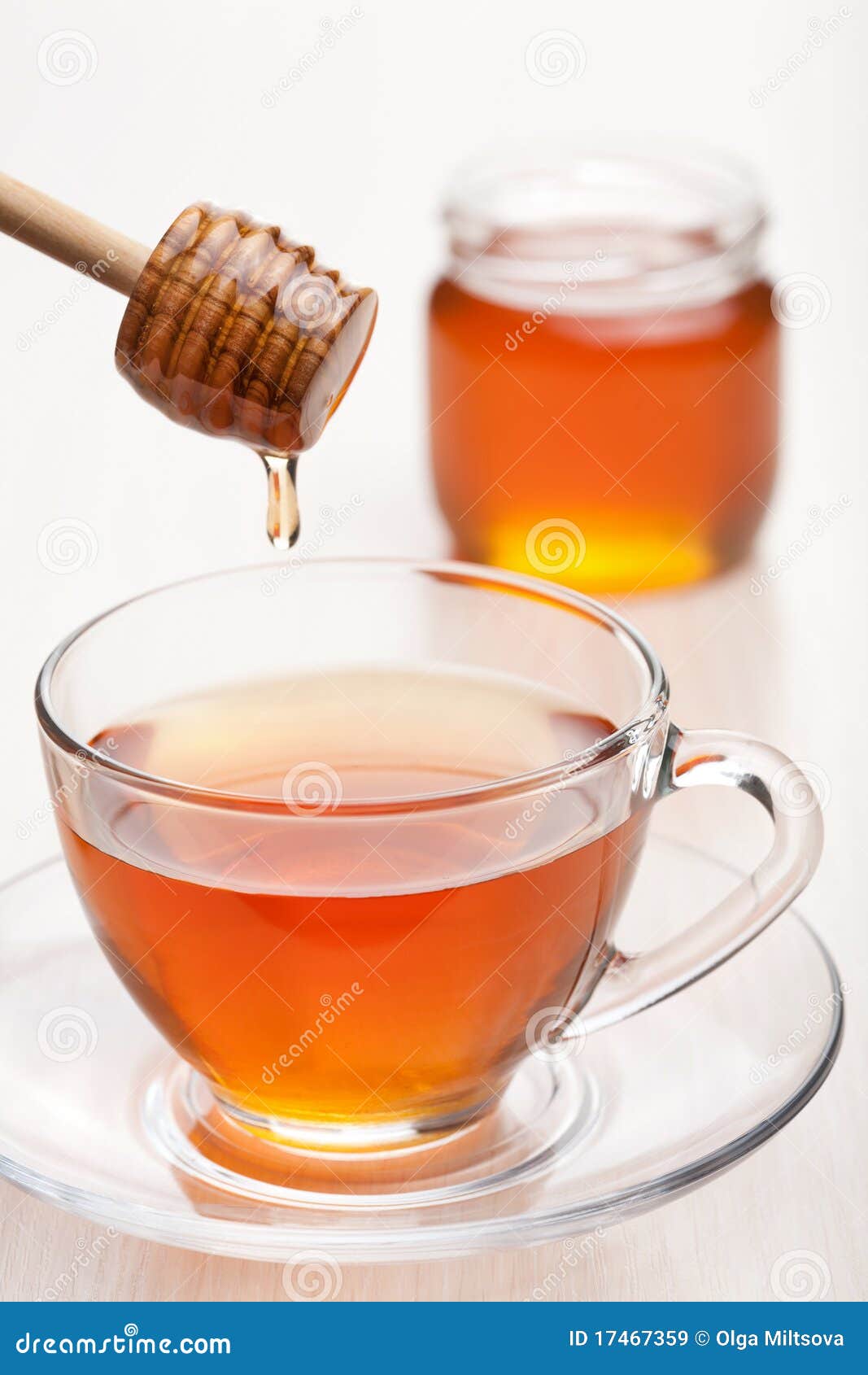 Té con la miel imagen de archivo. Imagen de desayuno - 17467359