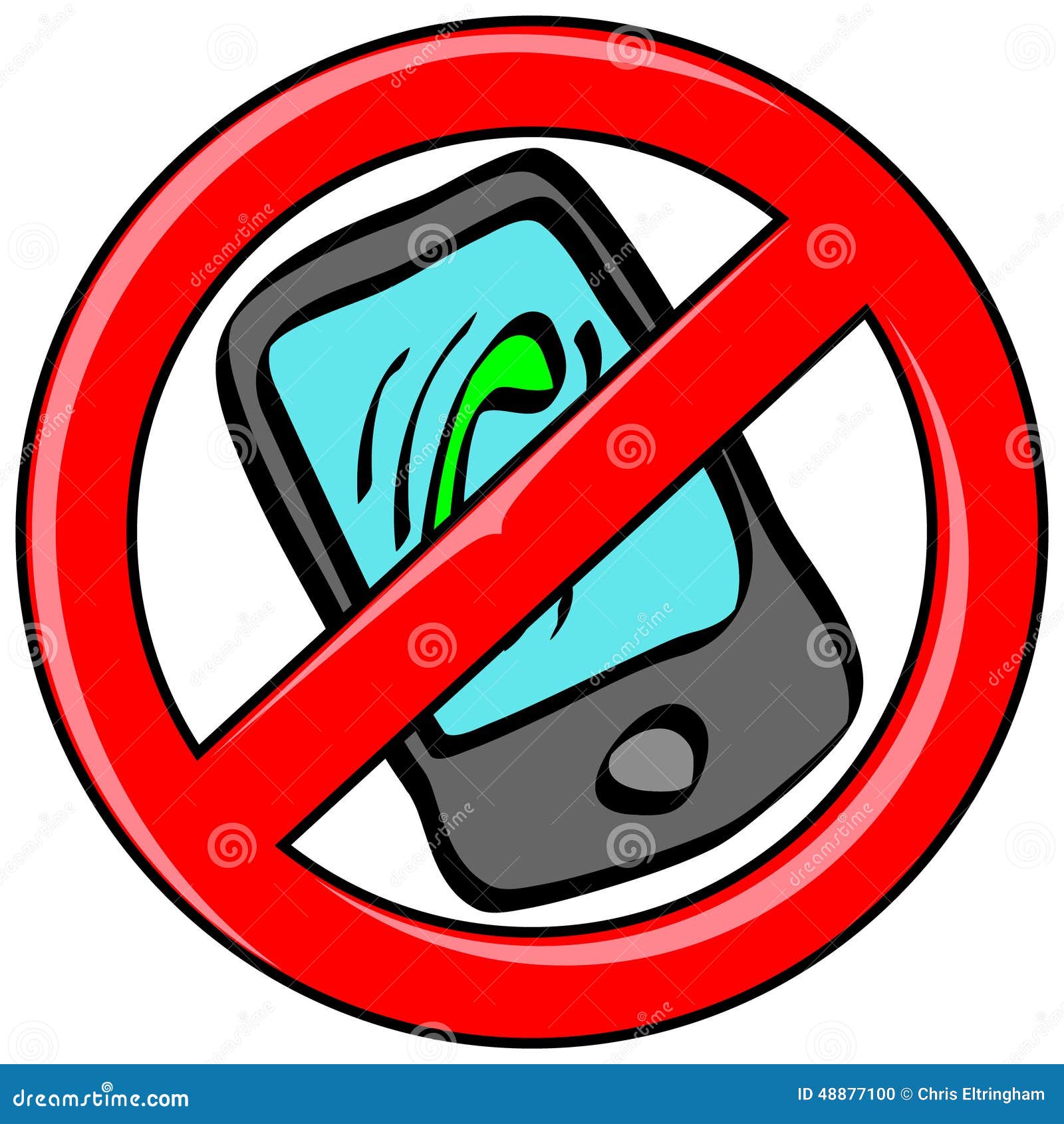 Téléphone Portable Interdit Illustration de Vecteur - Illustration du ...