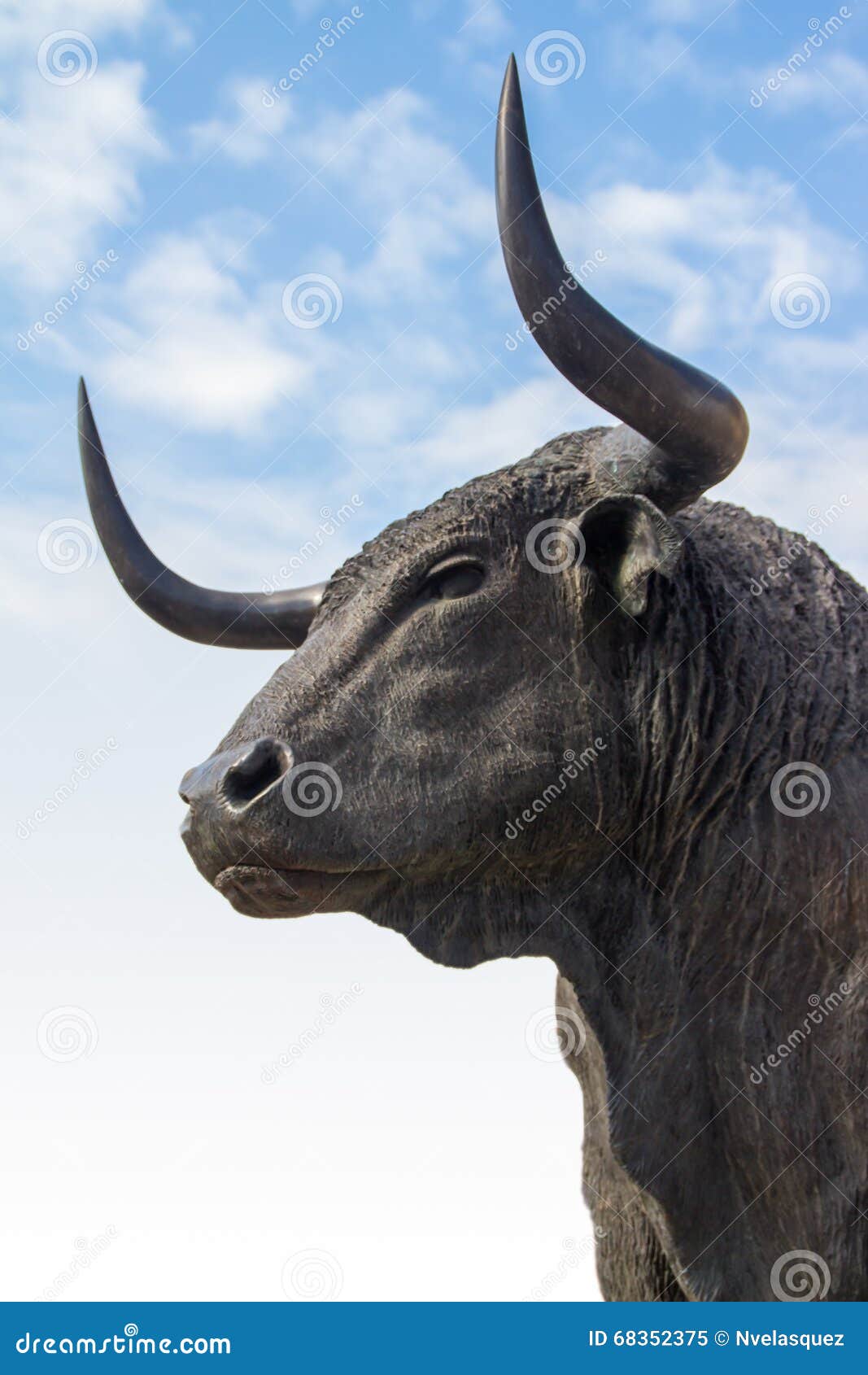 Tête de Taureau en métal image stock. Image du impressionnant - 68352375