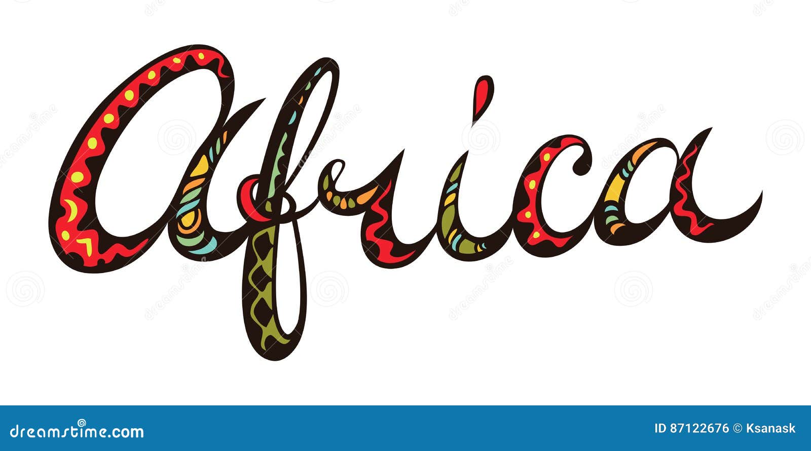 Título Dibujado Mano De África Ilustración del Vector - Ilustración de ...