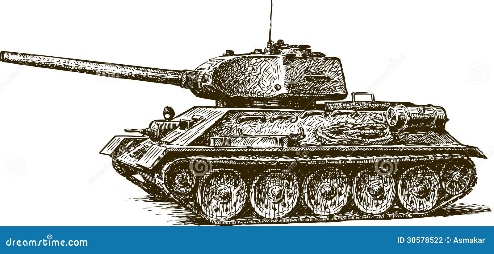T-34 vektor illustrationer. Illustration av teckning - 30578522