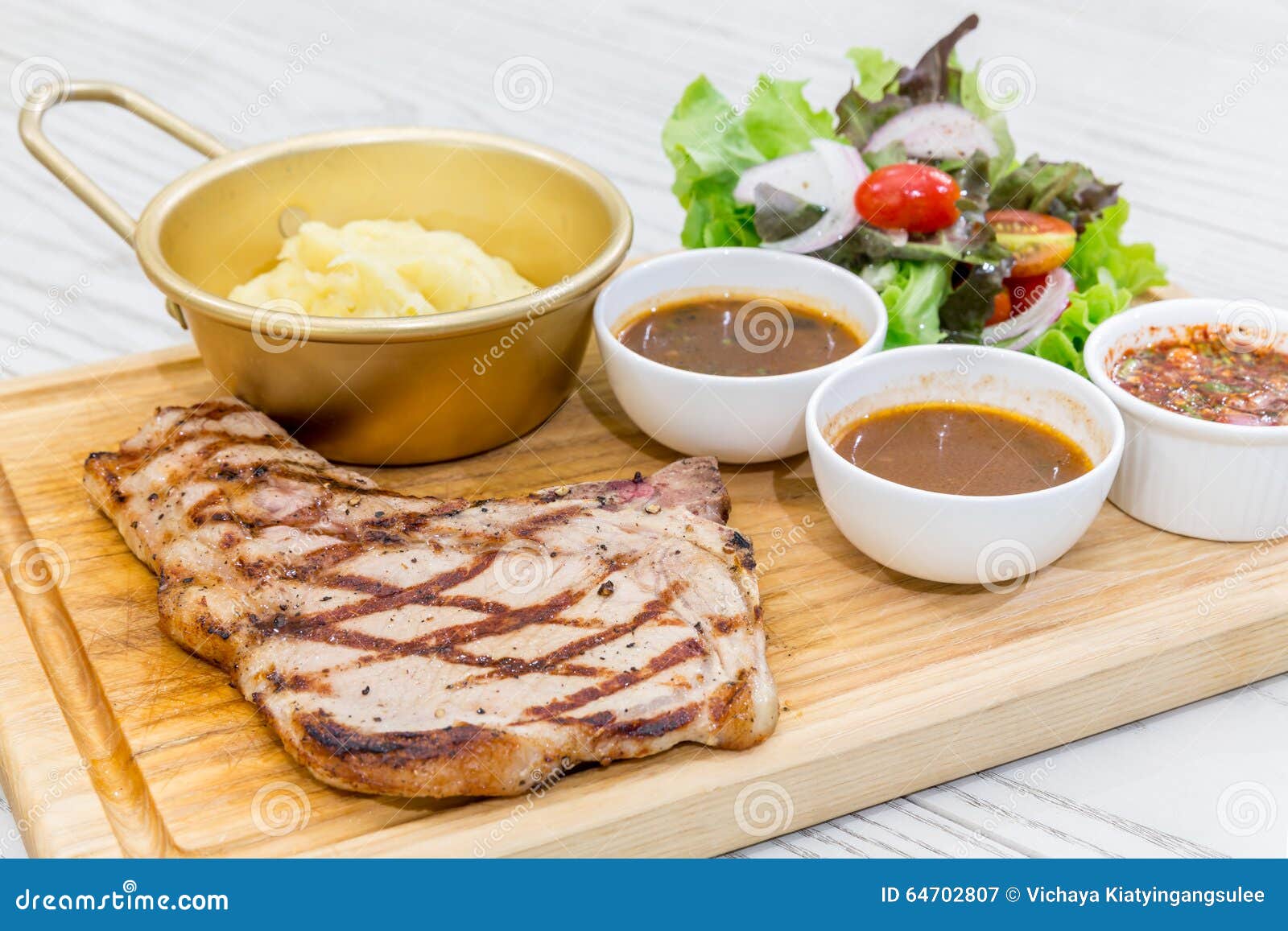 T-bone beef steak stock image. Image of french, chives - 64702807