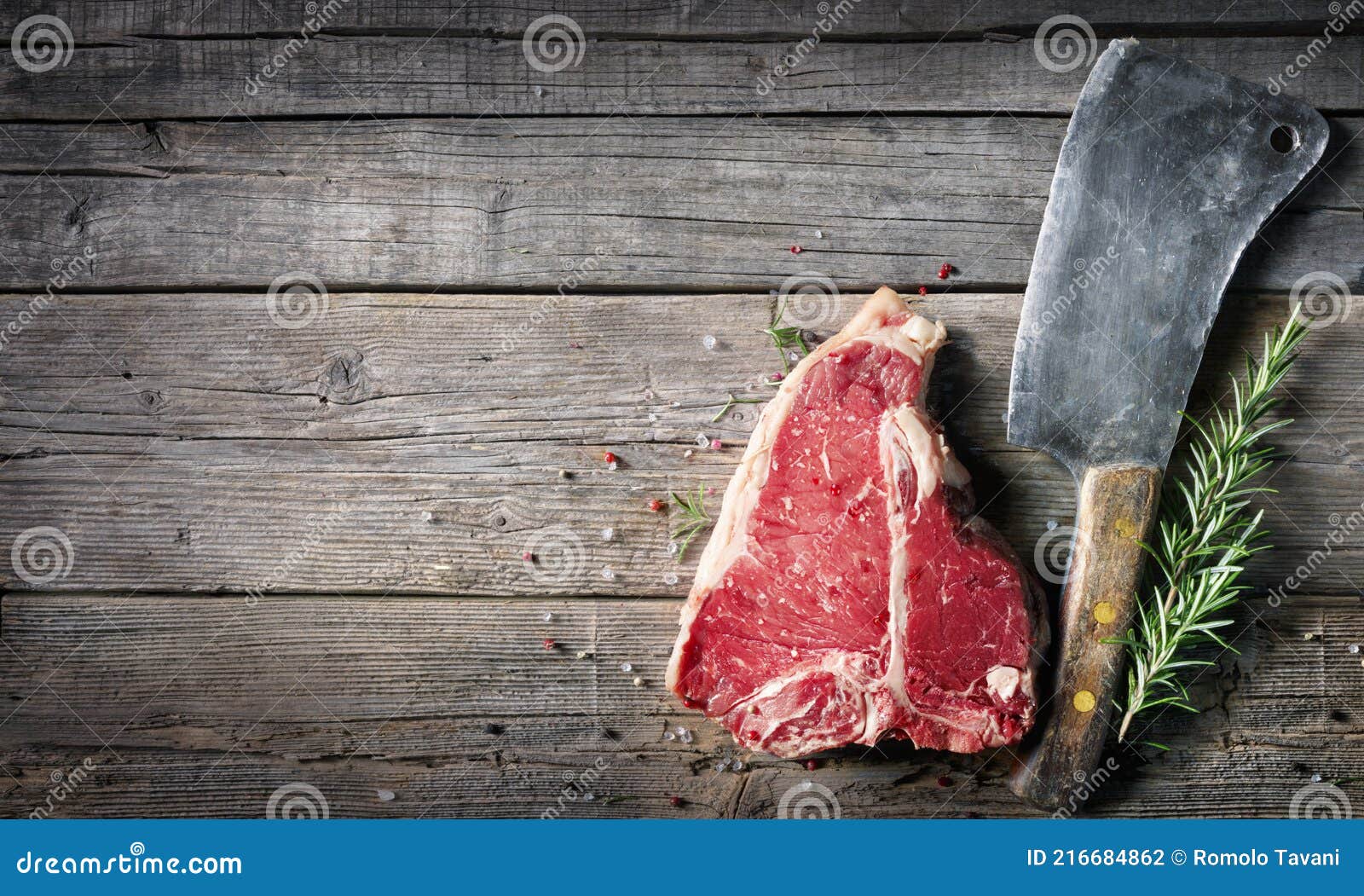 T-bone Beef Steak - Raw Meat for Grill Stock Photo - Image of rosemary ...