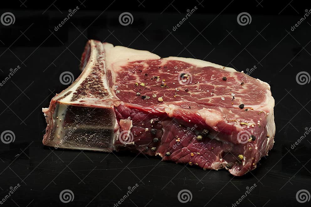 T-bone Fillet on Black Background. Stock Illustration - Illustration of ...
