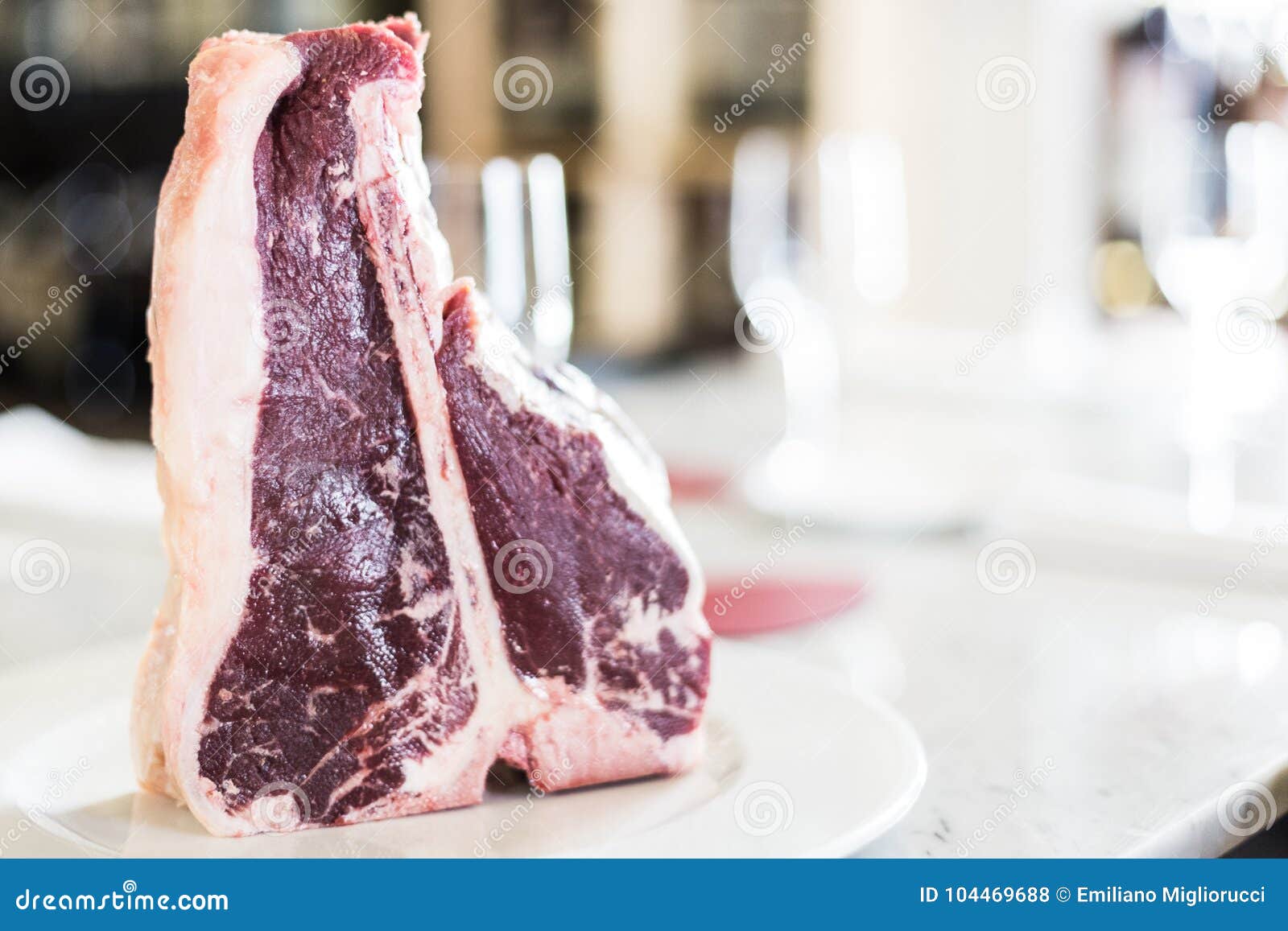 T-bone Raw Standing in a Restaurant Stock Photo - Image of prime, fresh ...