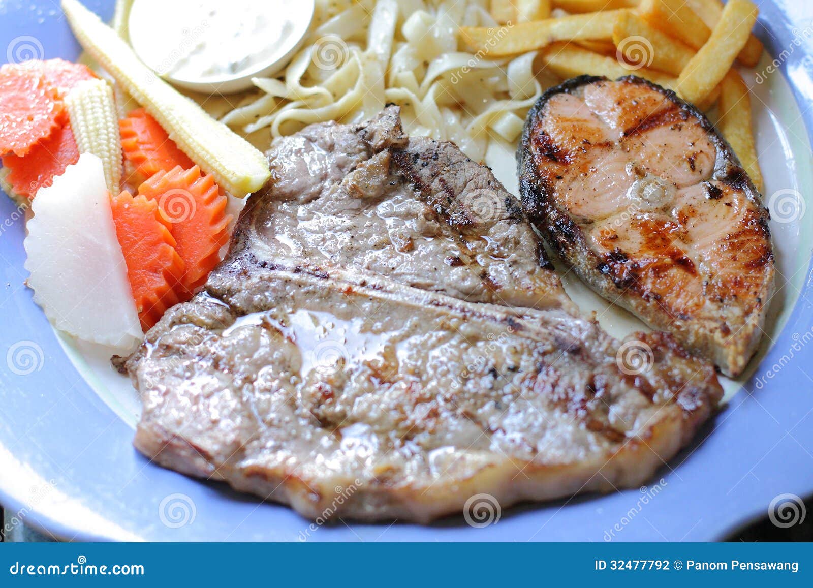 T-Bone steaks stock photo. Image of 1950s, mushrooms - 32477792