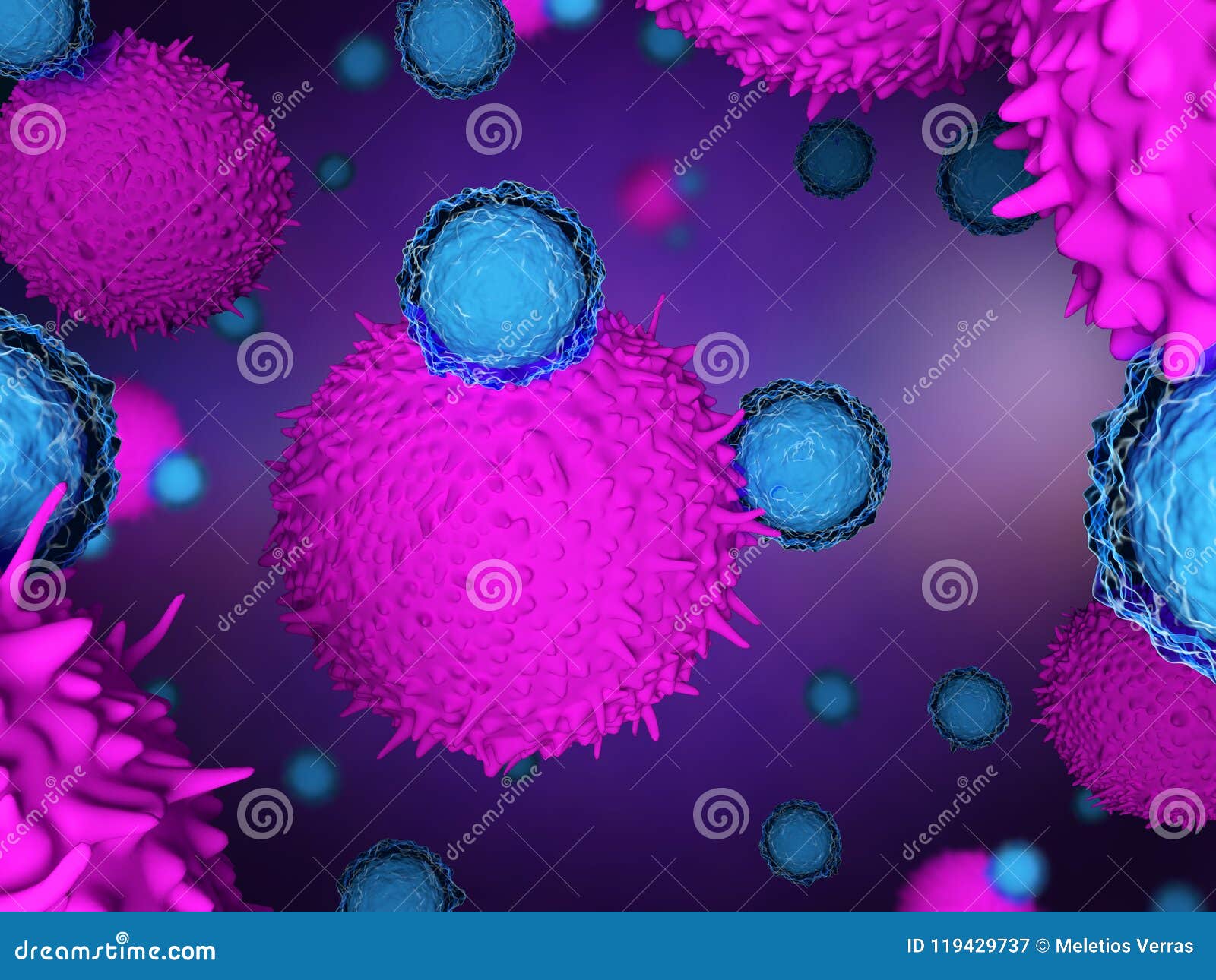 CAR T Cells Attacking Cancer Cells Royalty-Free Cartoon | CartoonDealer ...