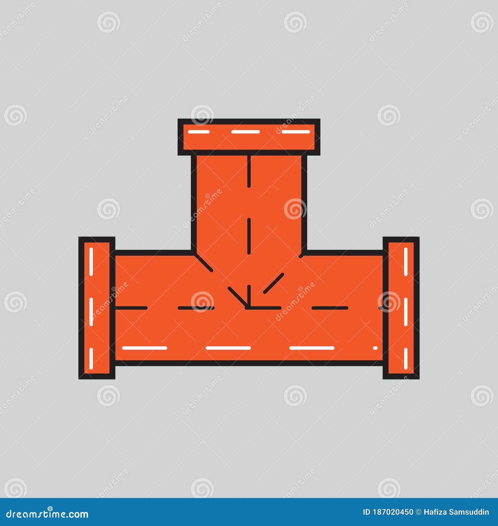 T Connector Pipe. Vector Illustration Decorative Design Stock Vector ...