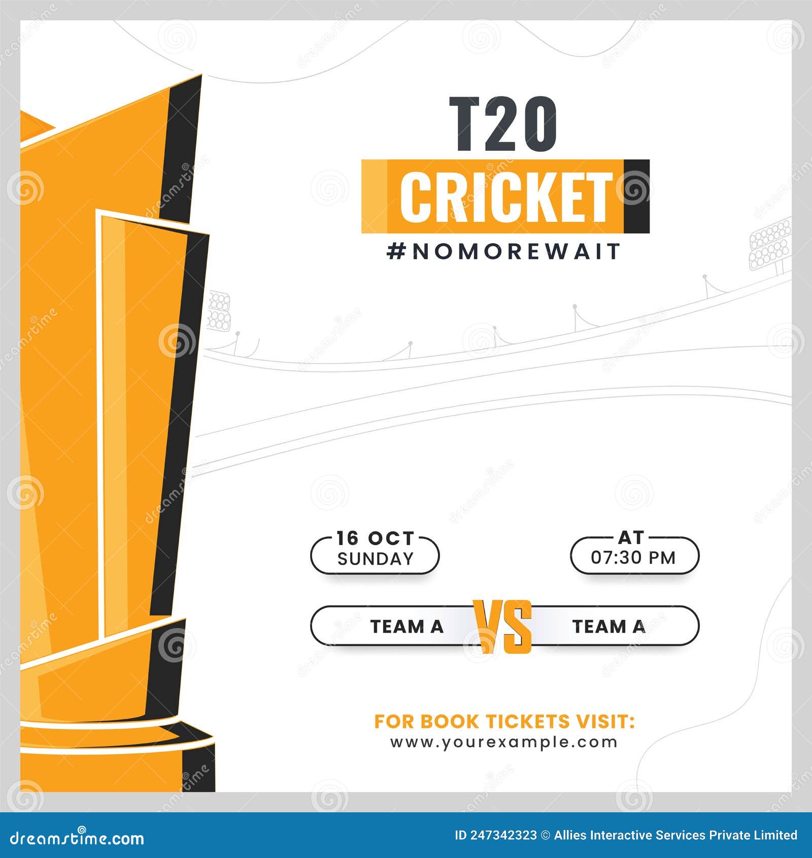 T20 Cricket Poster Design with Winning Trophy Cup and Participating ...