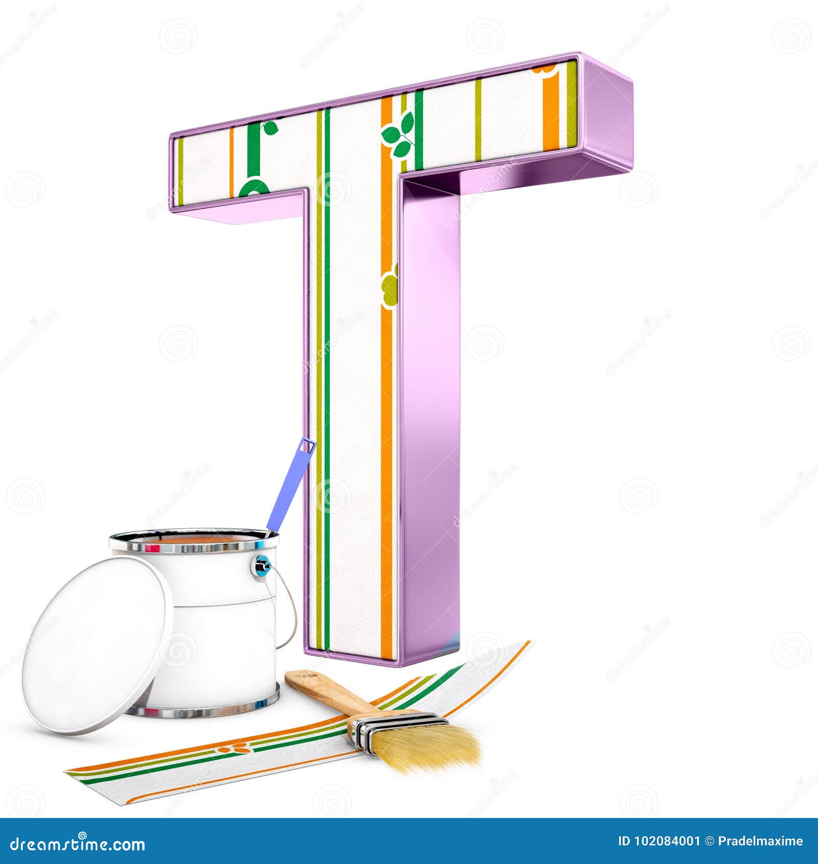 `T` Decorated Letter with Renovation Tools Stock Illustration ...