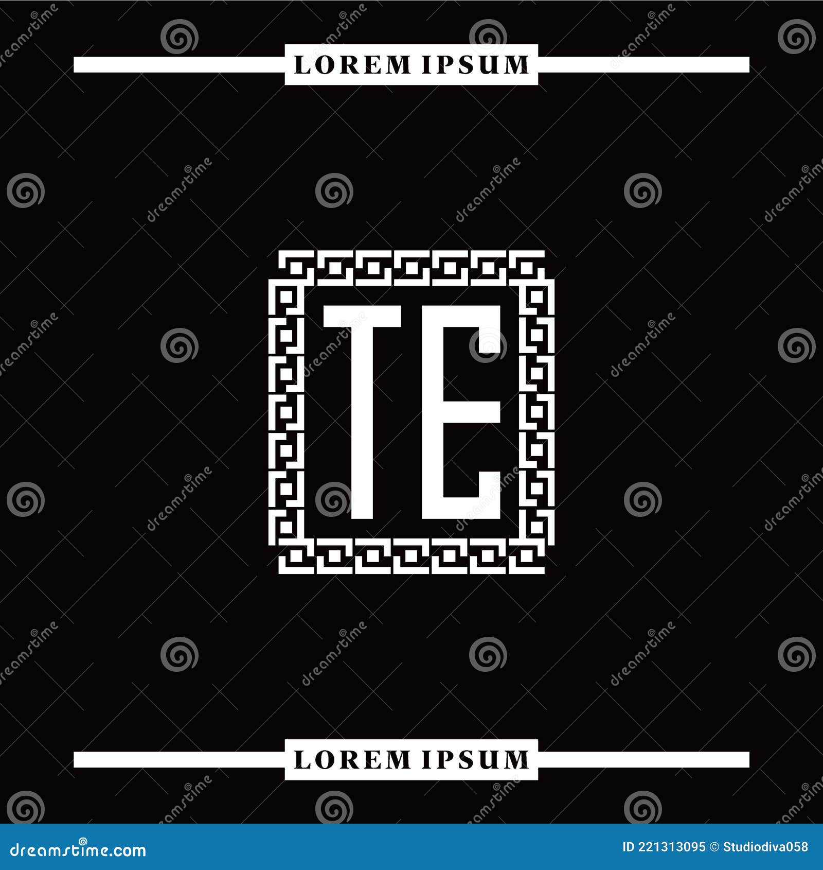 T E Collection of Initial Logo Designs with Luxurious Frame Elements ...