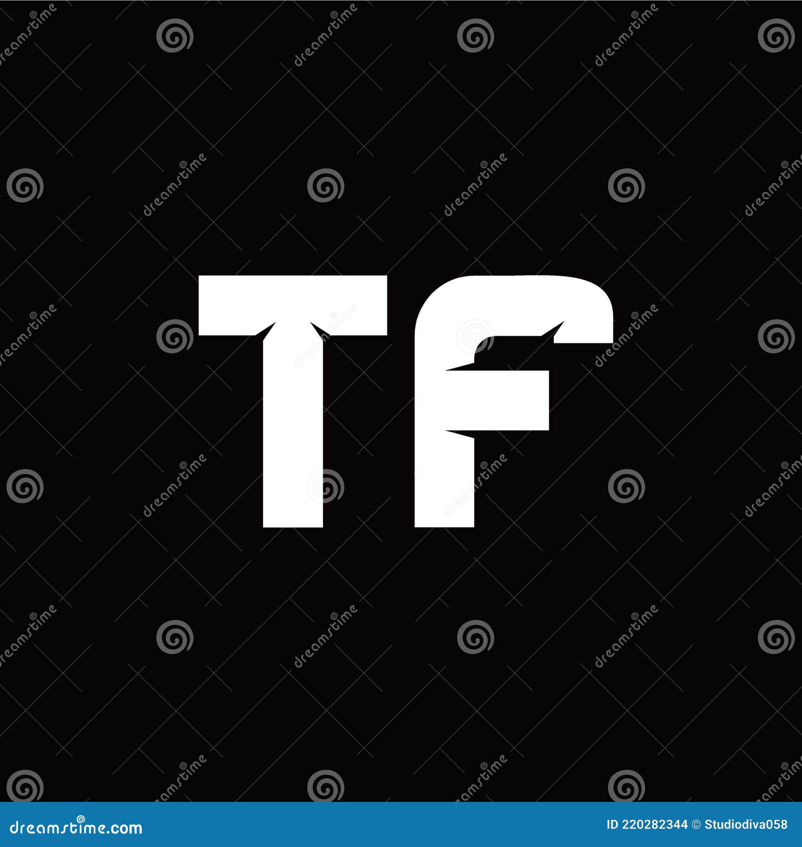 T F Letter Monogram Style Initial Logo Template Stock Illustration ...