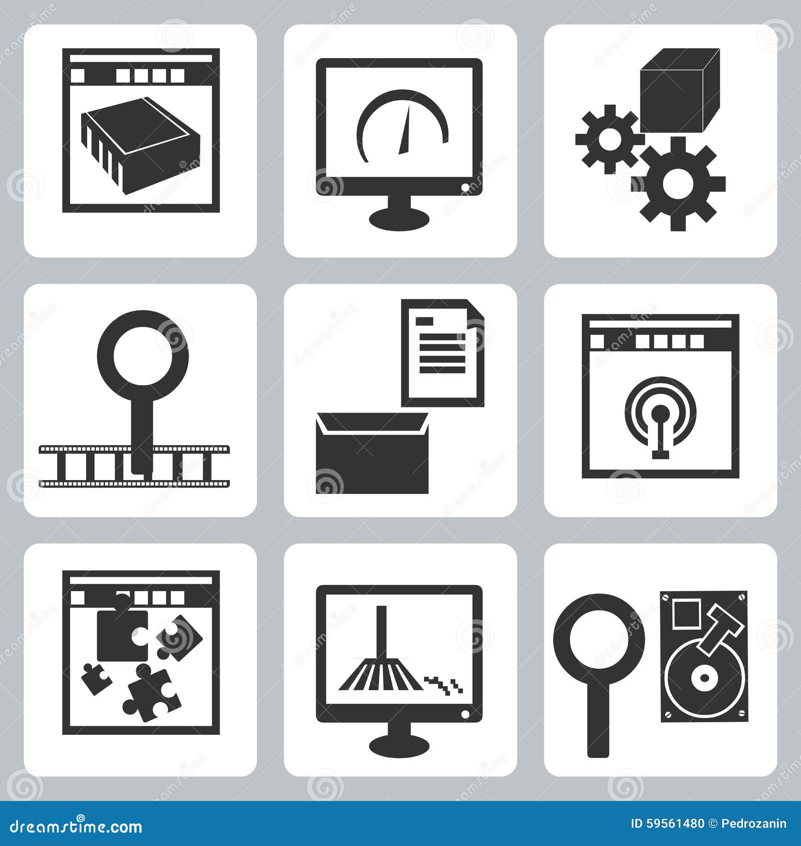 T.I. Icons stock vector. Illustration of logo, business - 59561480