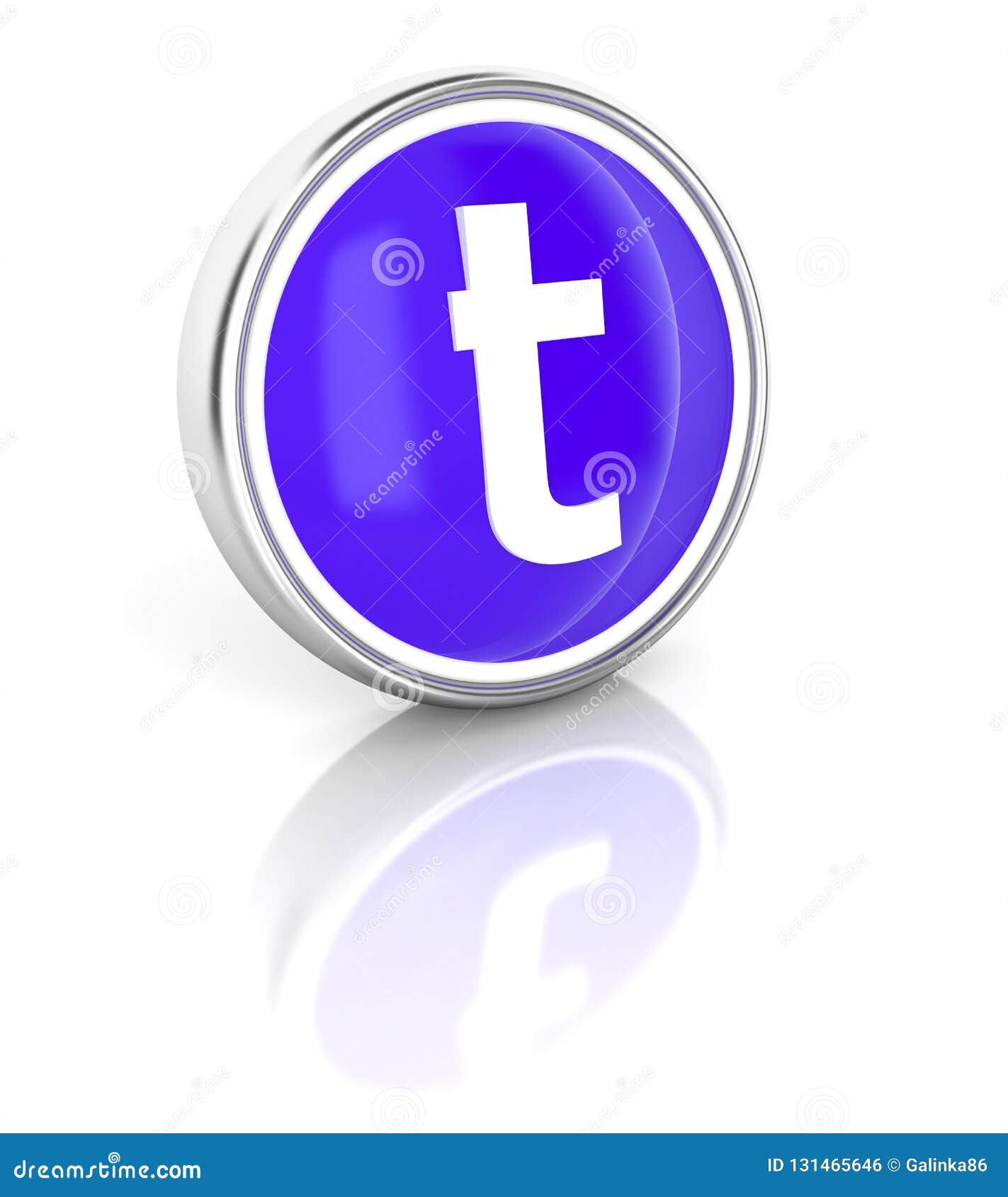T Icon on Glossy Blue Round Button. Stock Illustration - Illustration ...