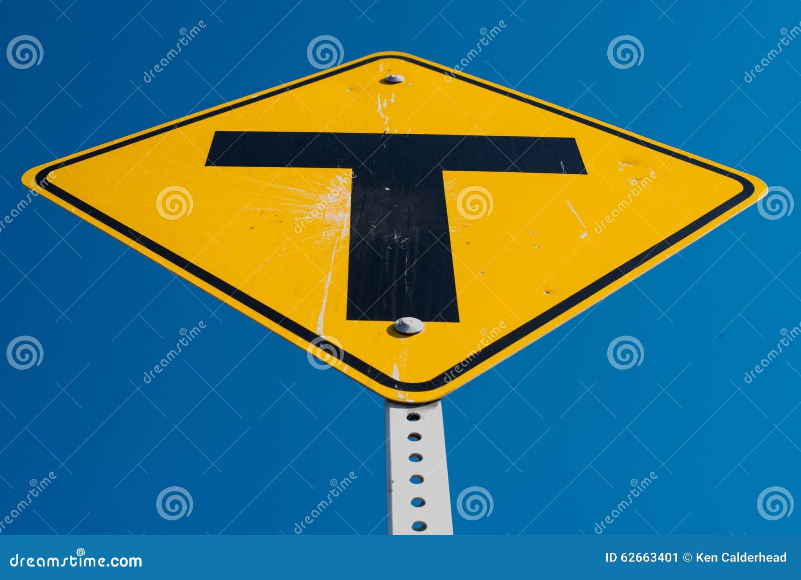T Intersection Sign stock image. Image of stop, color - 62663401