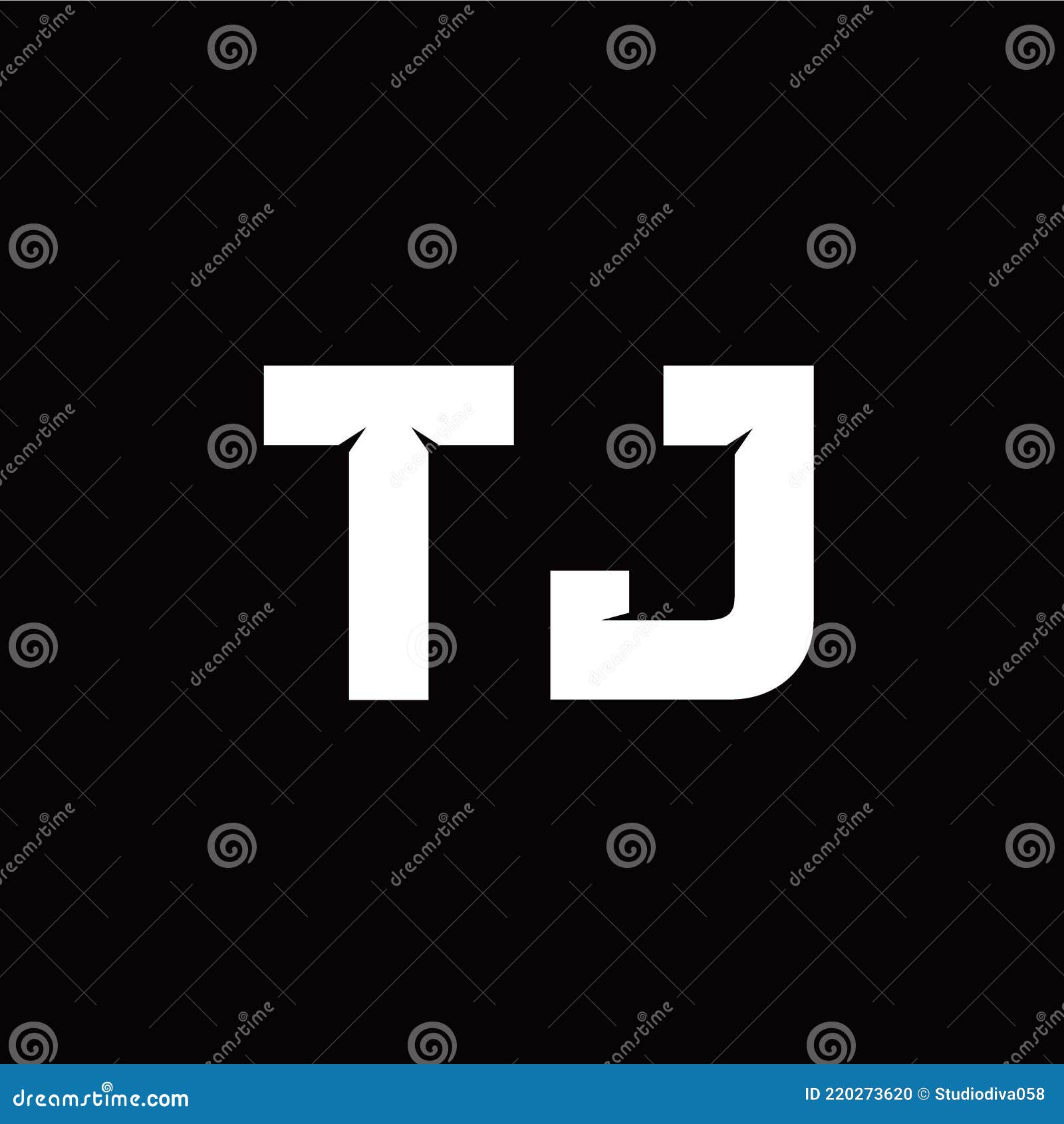 T J Letter Monogram Style Initial Logo Template Stock Illustration ...