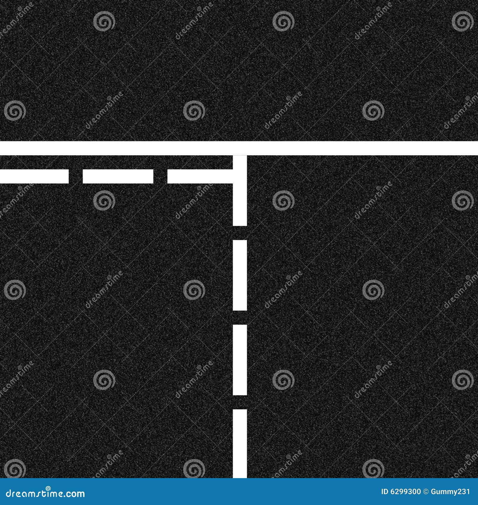 T-Junction roadway stock illustration. Illustration of sidewalk - 6299300