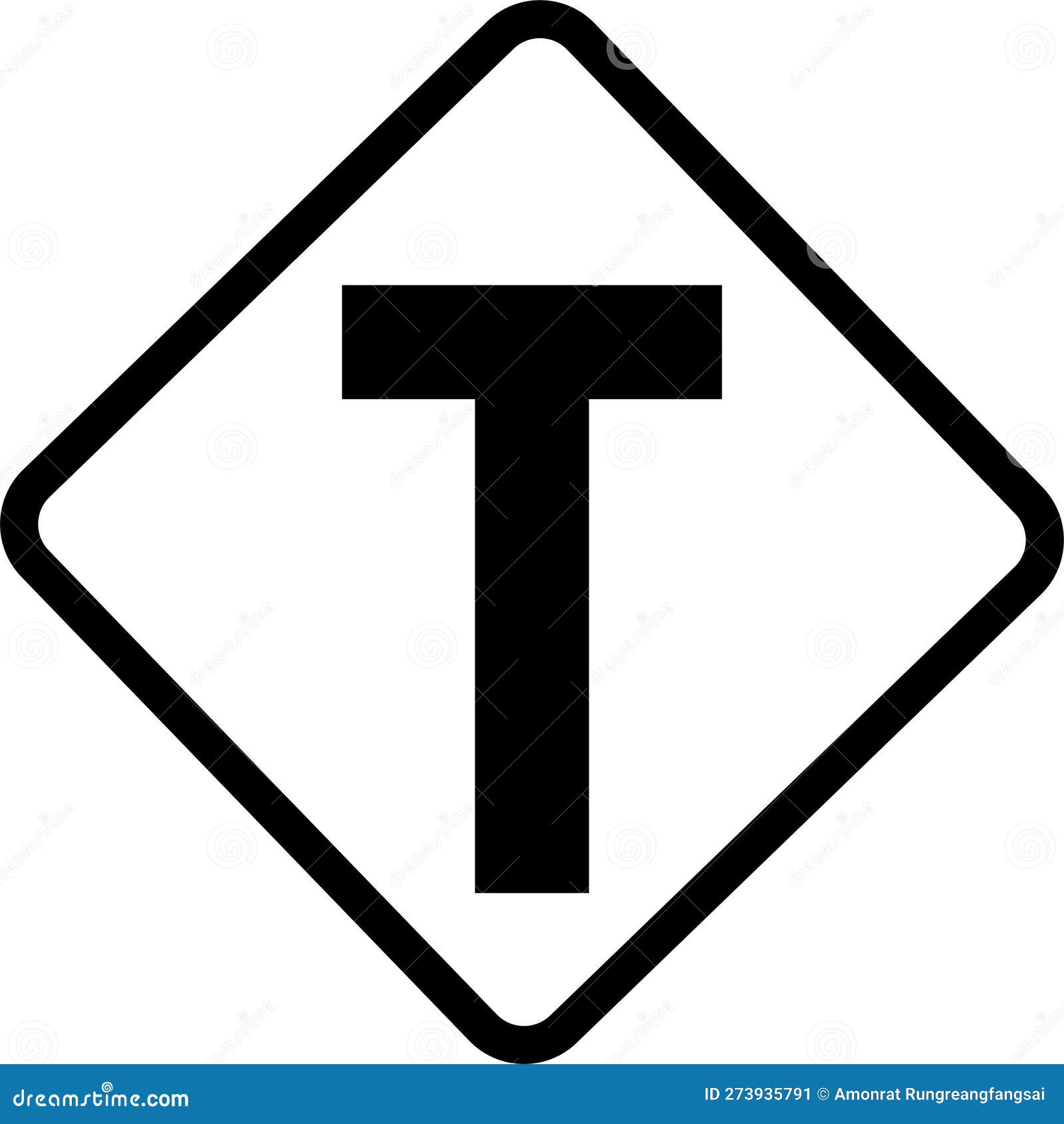 T Junction Sign Vector Icon On White Background. Flat Vector T Junction ...