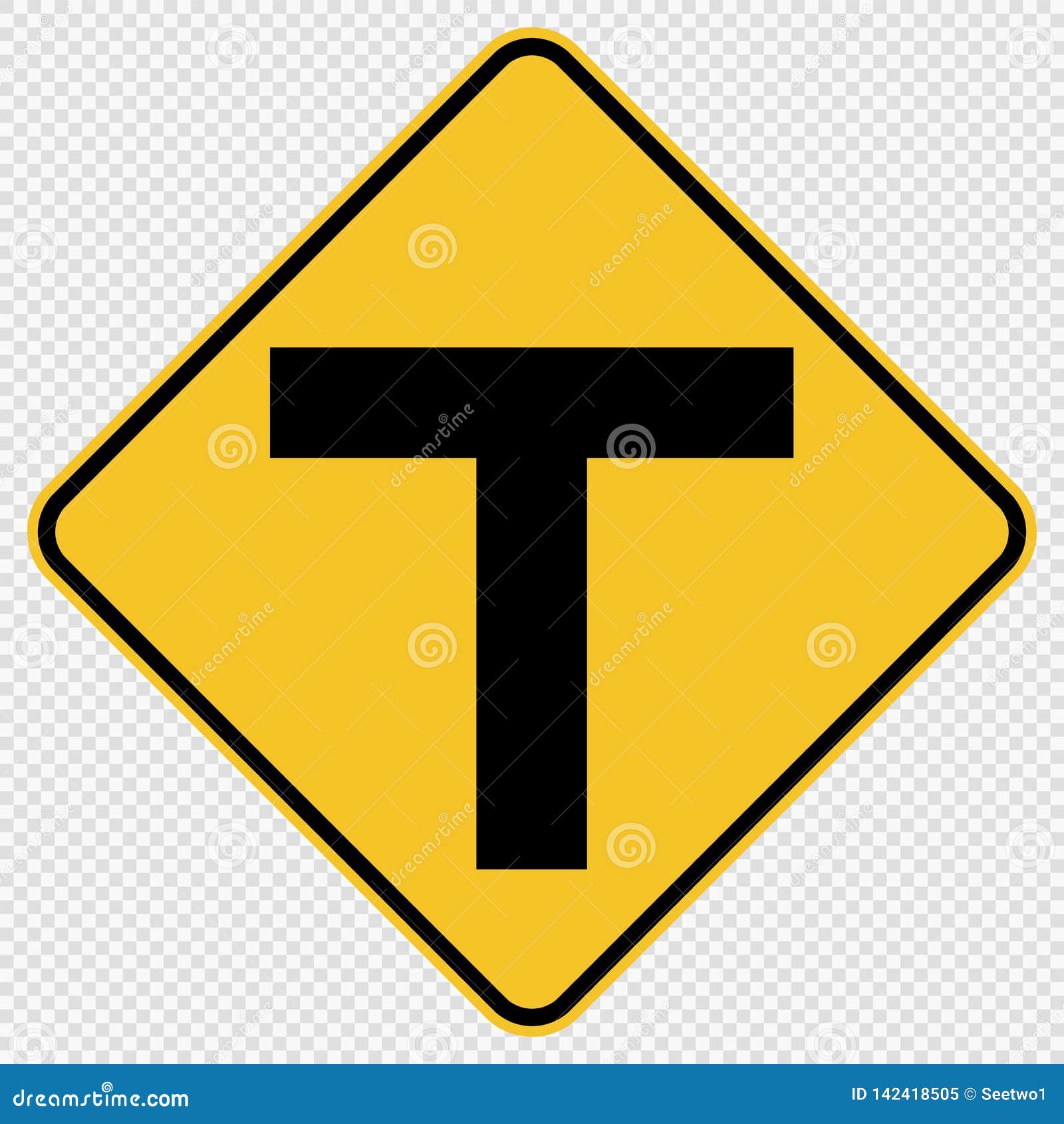Symbol T-Junction Traffic Road Sign on Transparent Background Stock ... Symbol T-Junction Traffic Road Sign on Transparent Background Stock ...