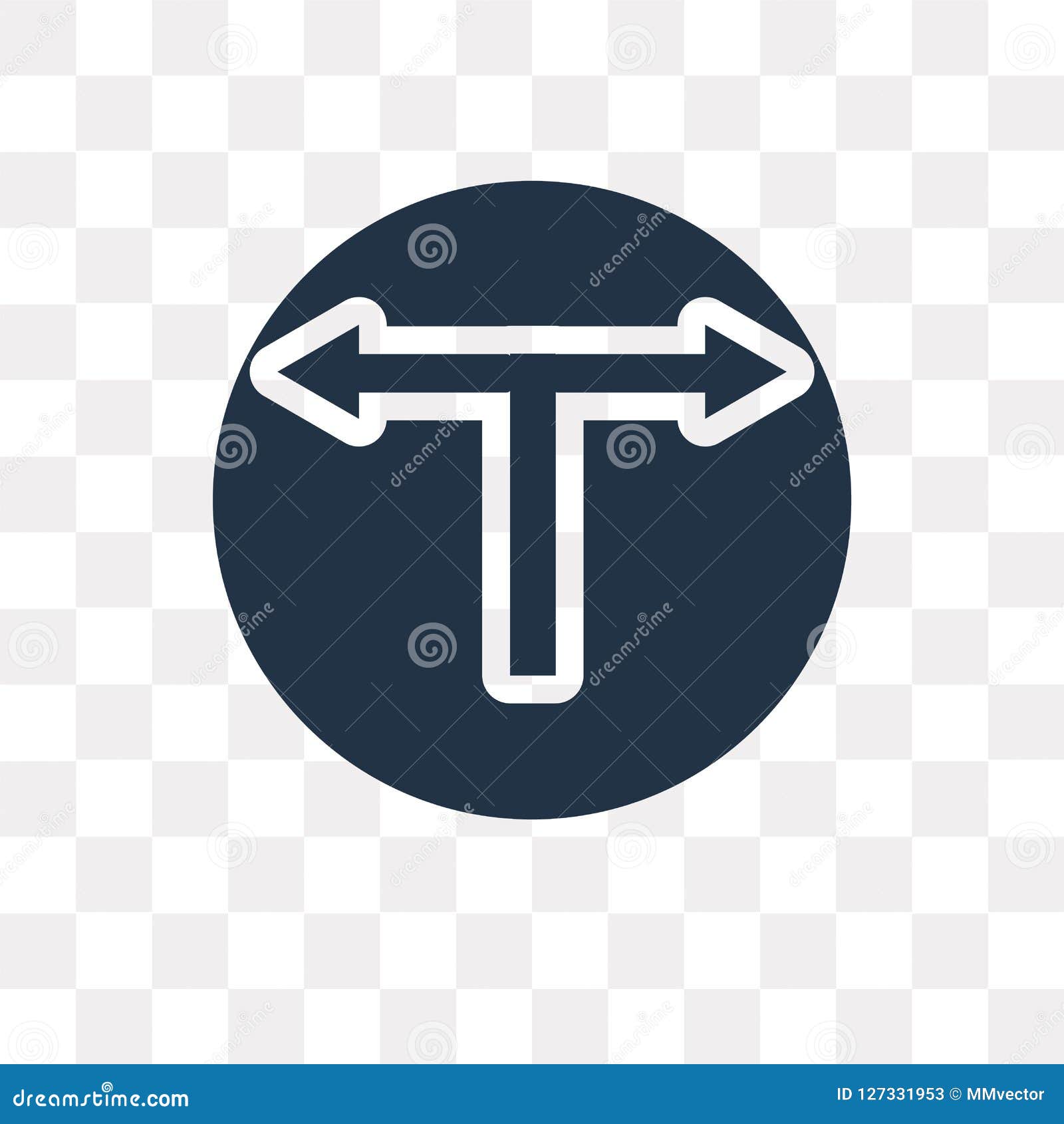 T Junction Vector Icon Isolated on Transparent Background, T Jun Stock ...