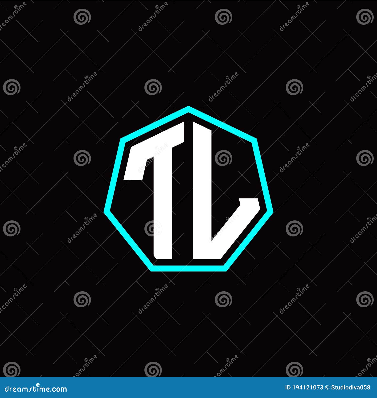 T L Initials Modern Polygon Logo Template Stock Vector - Illustration ...