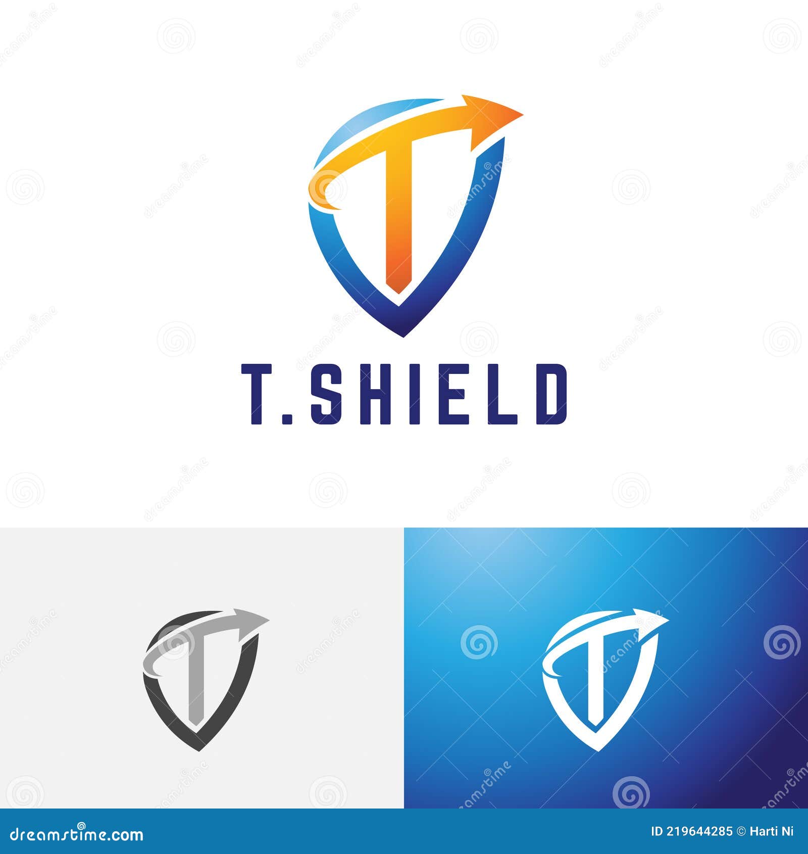 T Letter Arrow Shield Strong Safe Guard Protection Logo Stock Vector ...