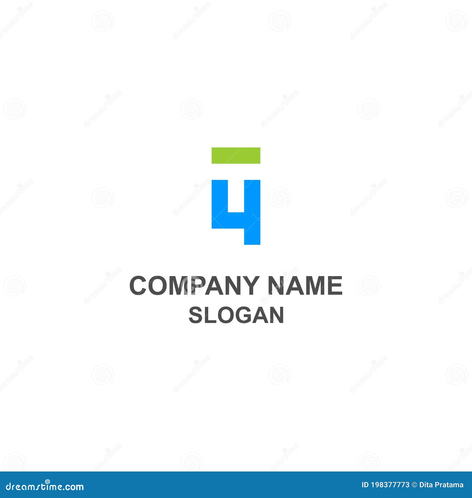 T4 Letter Initial Logo, Bold Logo with Negative Space T Letter. Stock ...