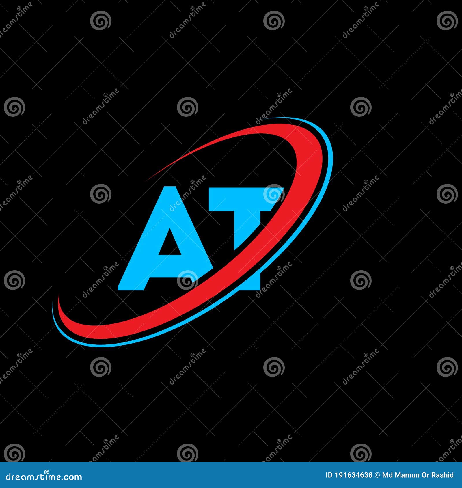 At a T Letter Logo Design. Initial Letter at Linked Circle Uppercase ...