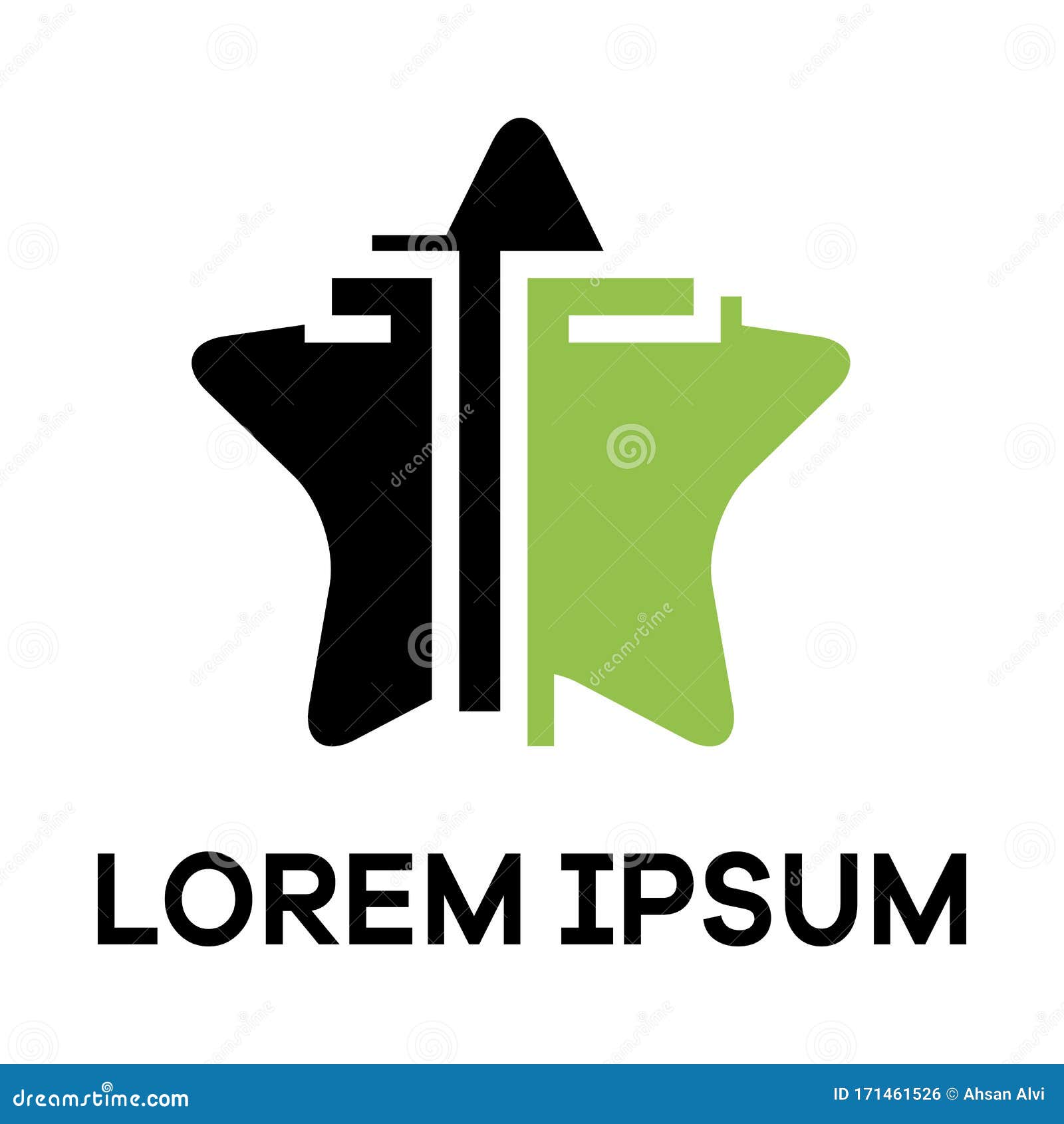 T Letter Logo Design. Letter T in Star Shape Vector Illustration. Stock ...