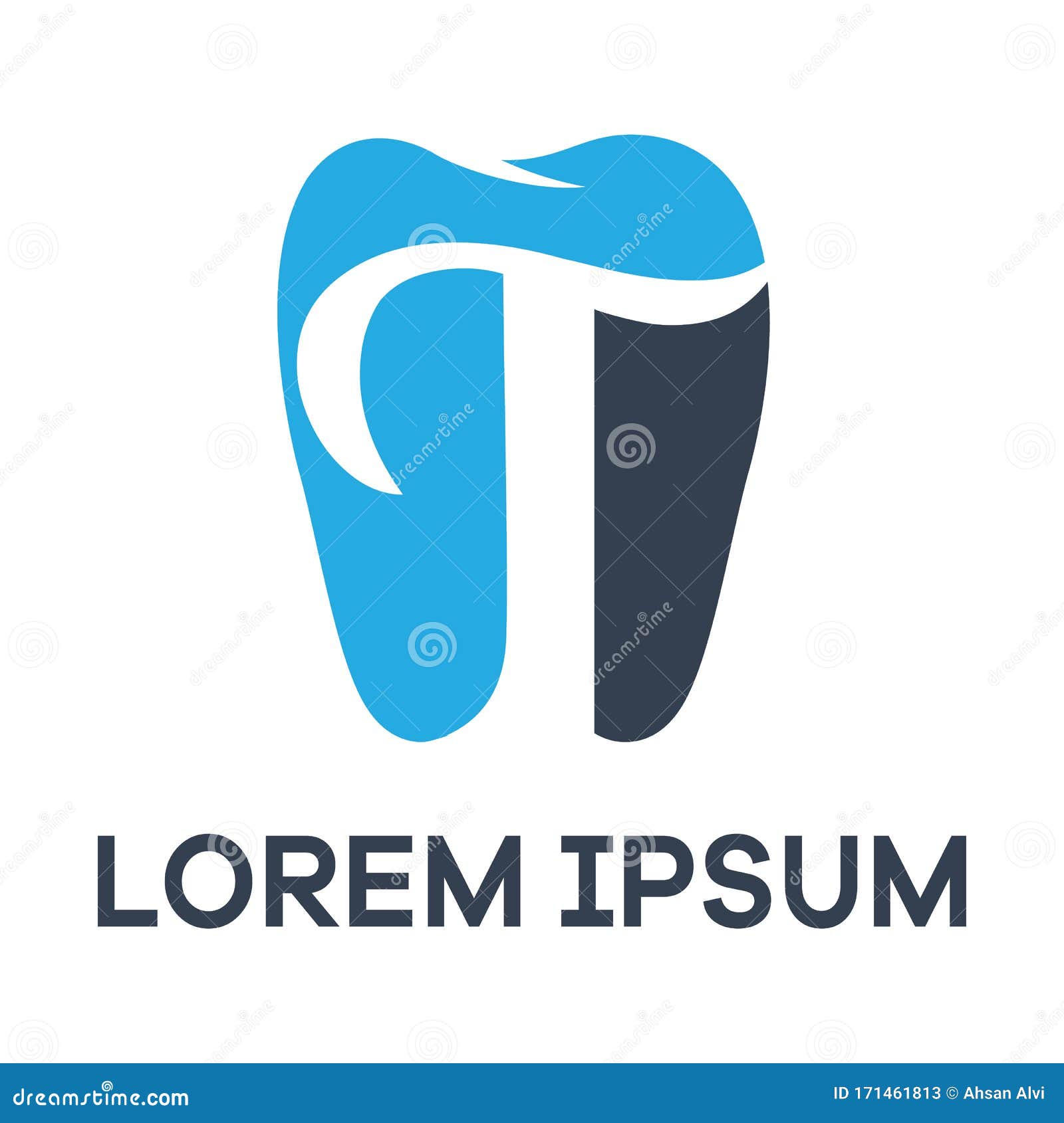 T Letter Logo Design. Letter T in Tooth Shape Vector Illustration Stock ...