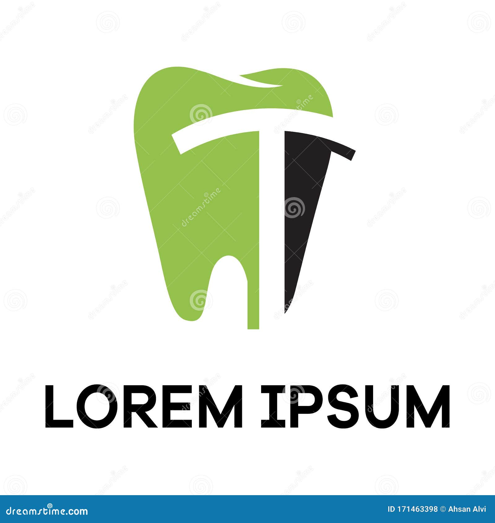 T Letter Logo Design. Letter T in Tooth Shape Vector Illustration Stock ...