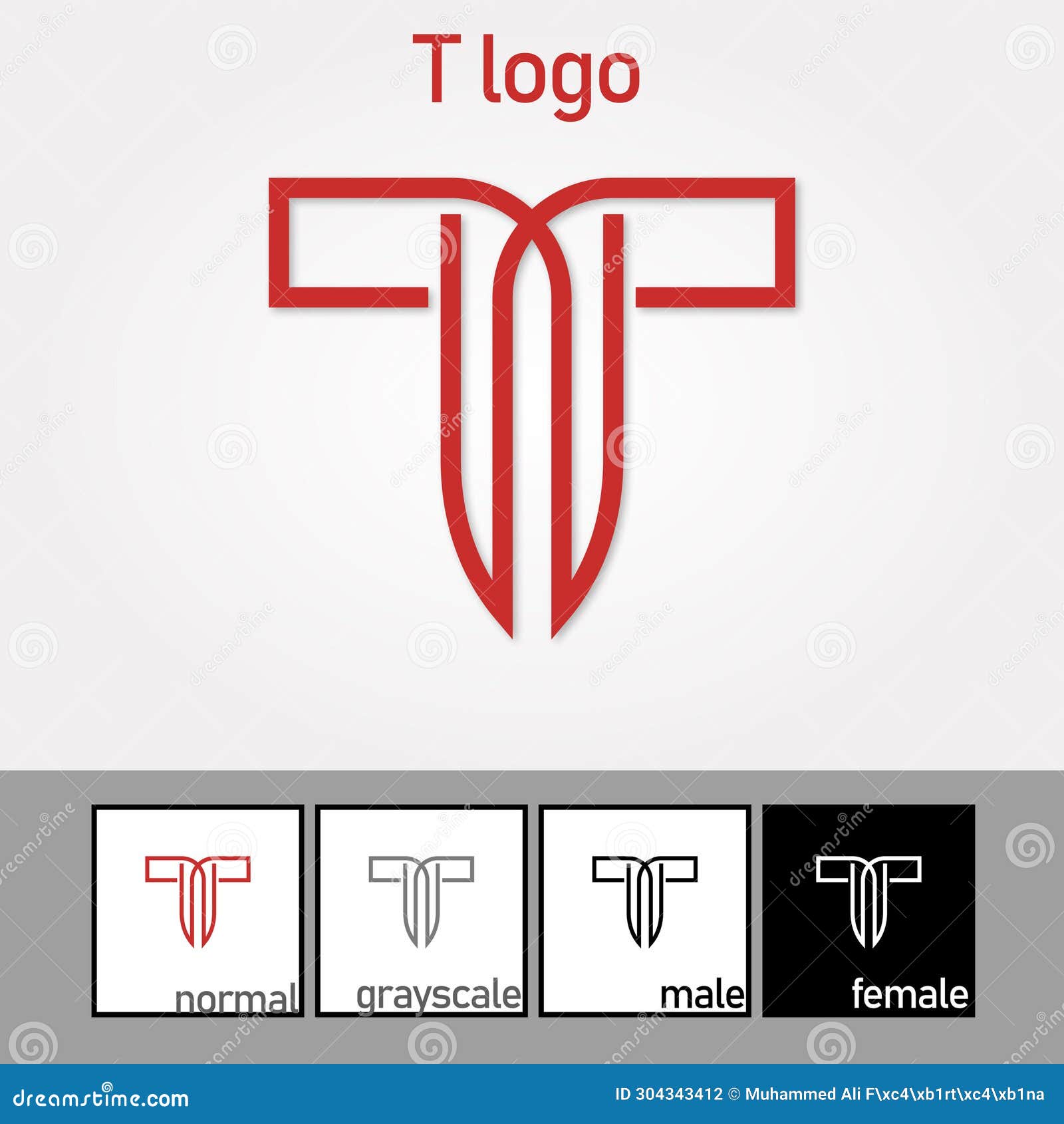 T Letter Logo. Red Color stock illustration. Illustration of abstract ...