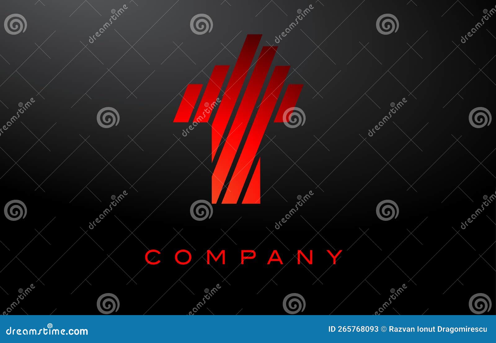 T Letter Logo with Red Lines Design Vector. Red Letter Icon ...