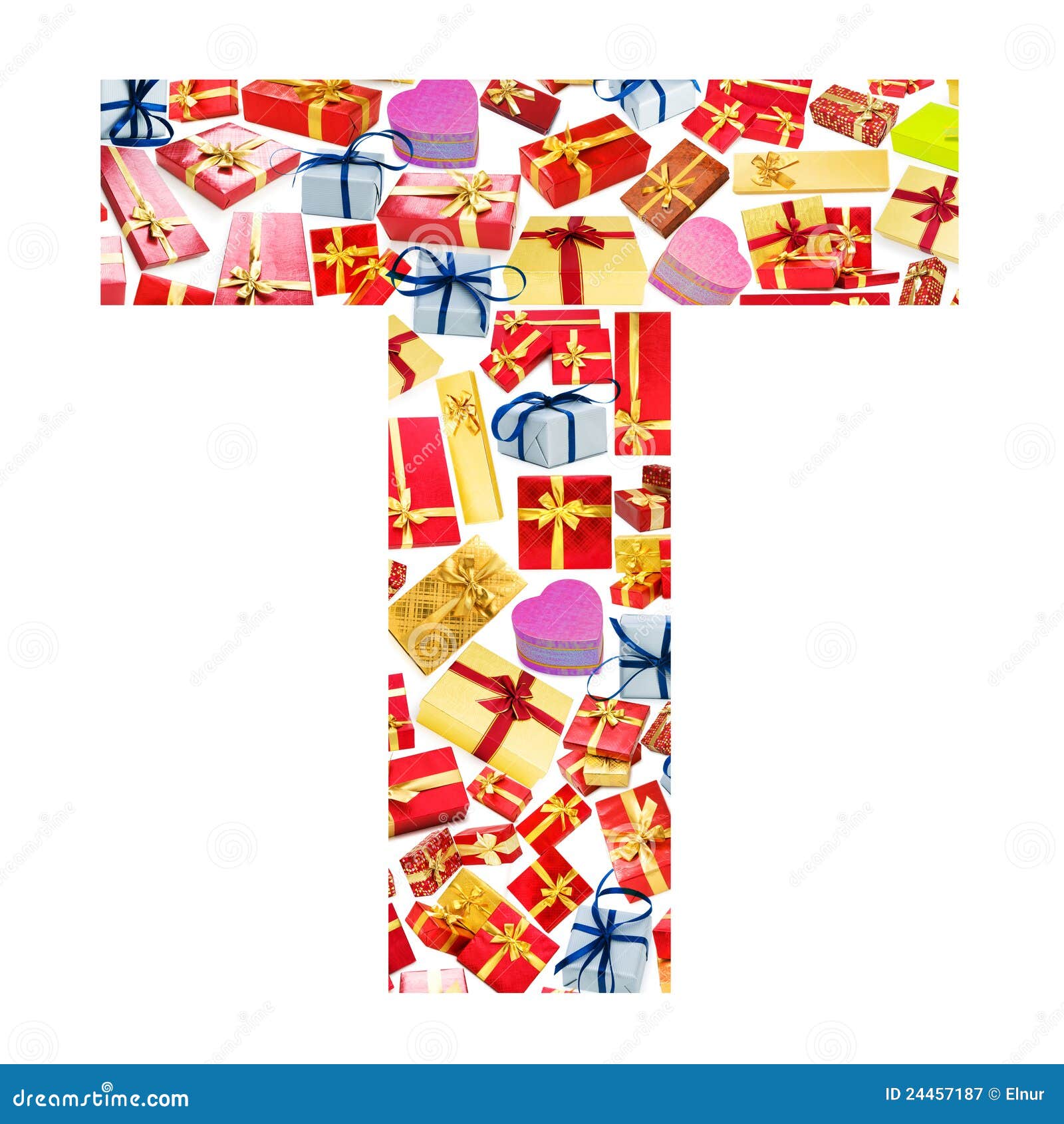 T Letter made of giftboxes stock image. Image of knot - 24457187