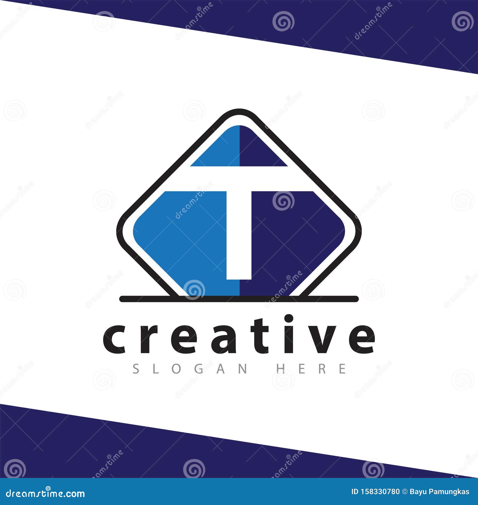 T Letter with Plaque Square Logo Icon Vector Template Stock Vector ...