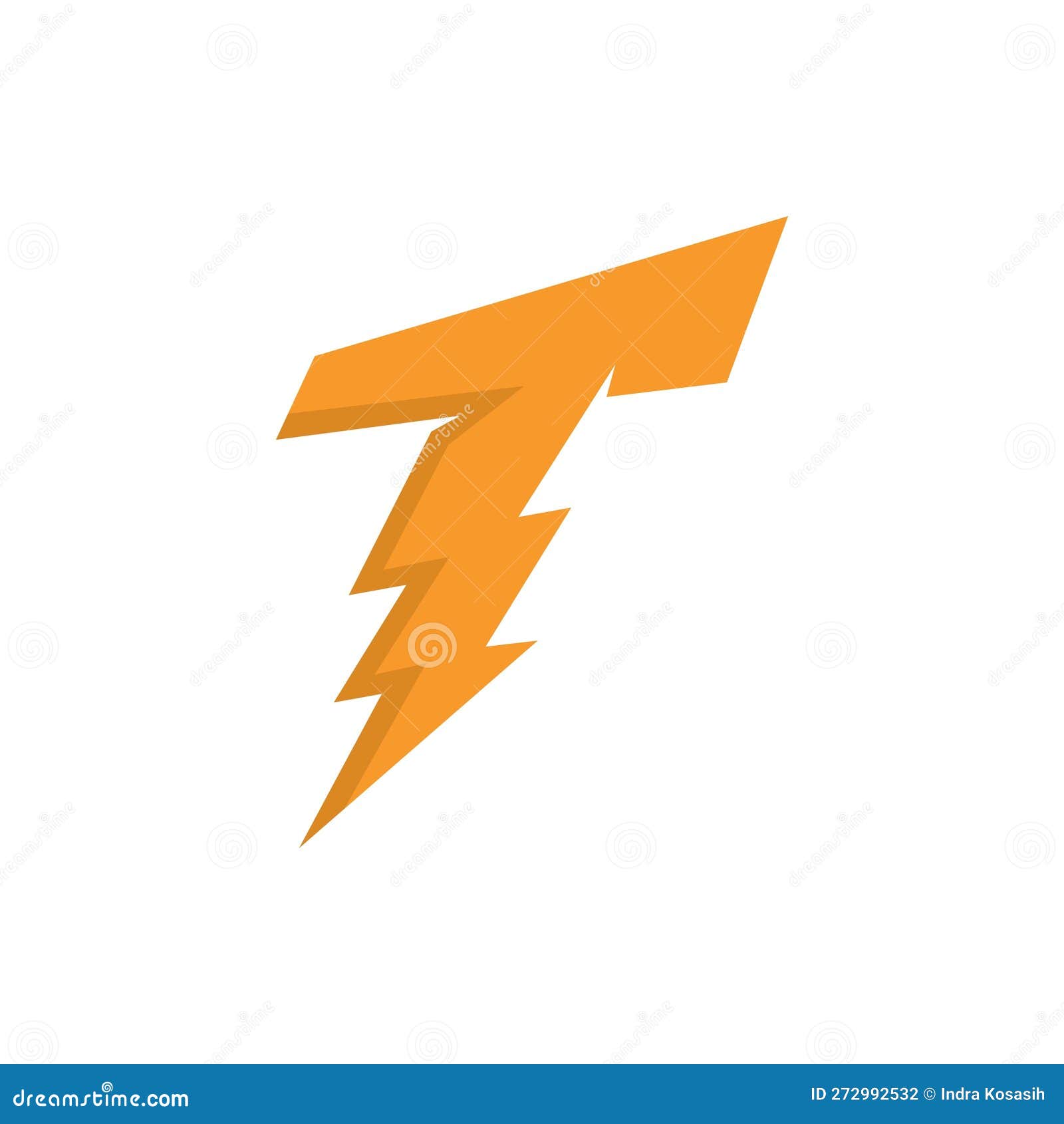 T Letter Thunder Logo Vector Icon Illustration Stock Vector ...