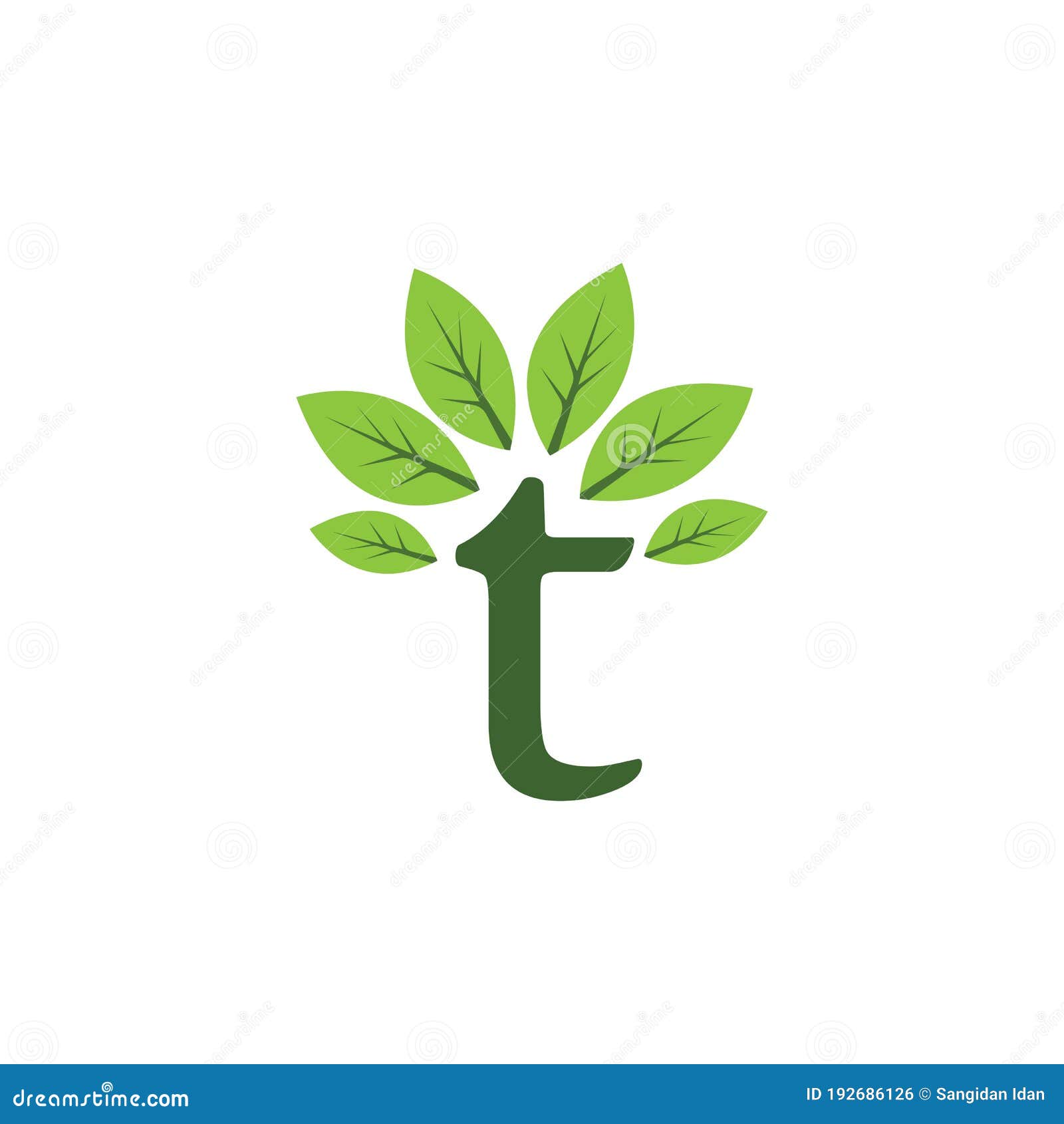 T Letter Tree Concept Design Vector Icon Design Stock Vector ...