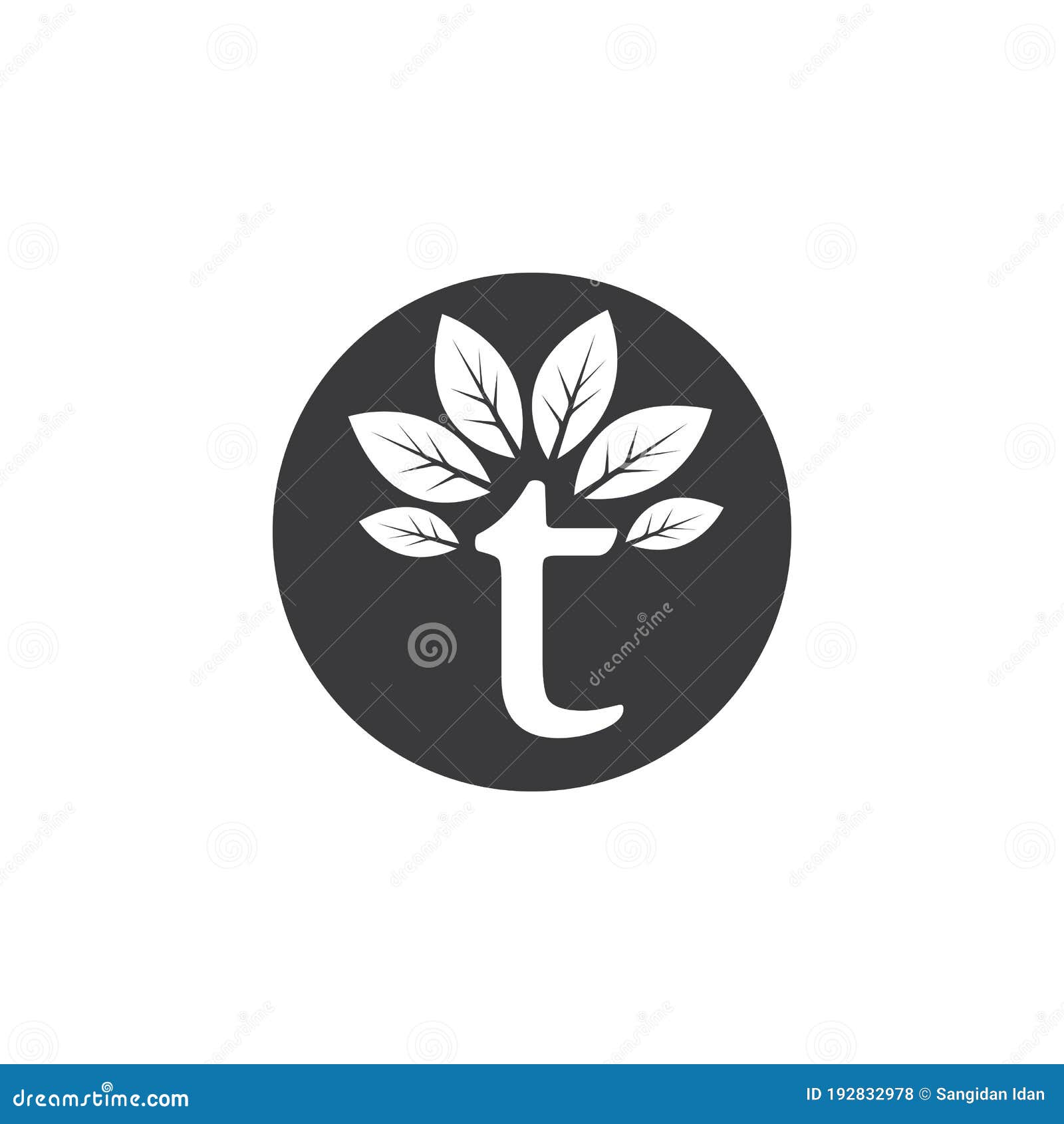 T Letter Tree Concept Design Vector Icon Design Stock Vector ...