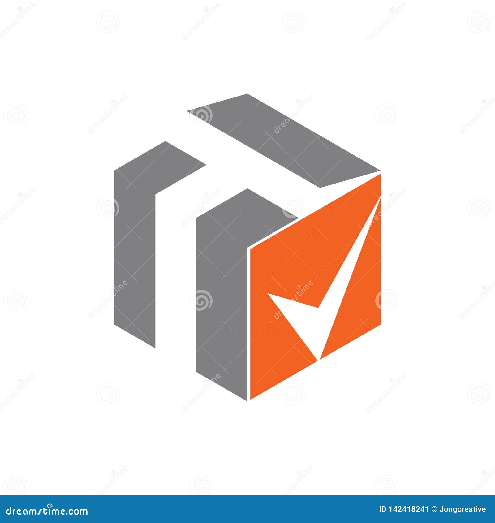 T Letter Trusted Simple Cube Box Symbol Icon Stock Vector ...