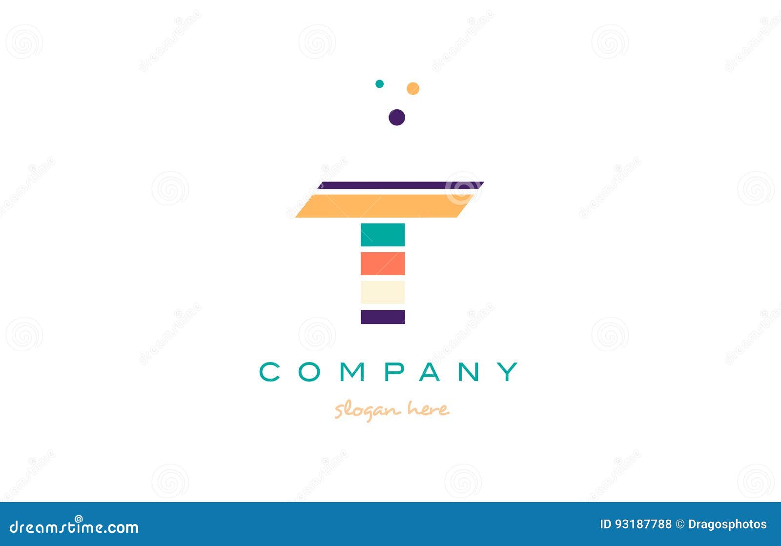 T Line Stripes Pastel Color Alphabet Letter Logo Icon Template V Stock Vector Illustration Of