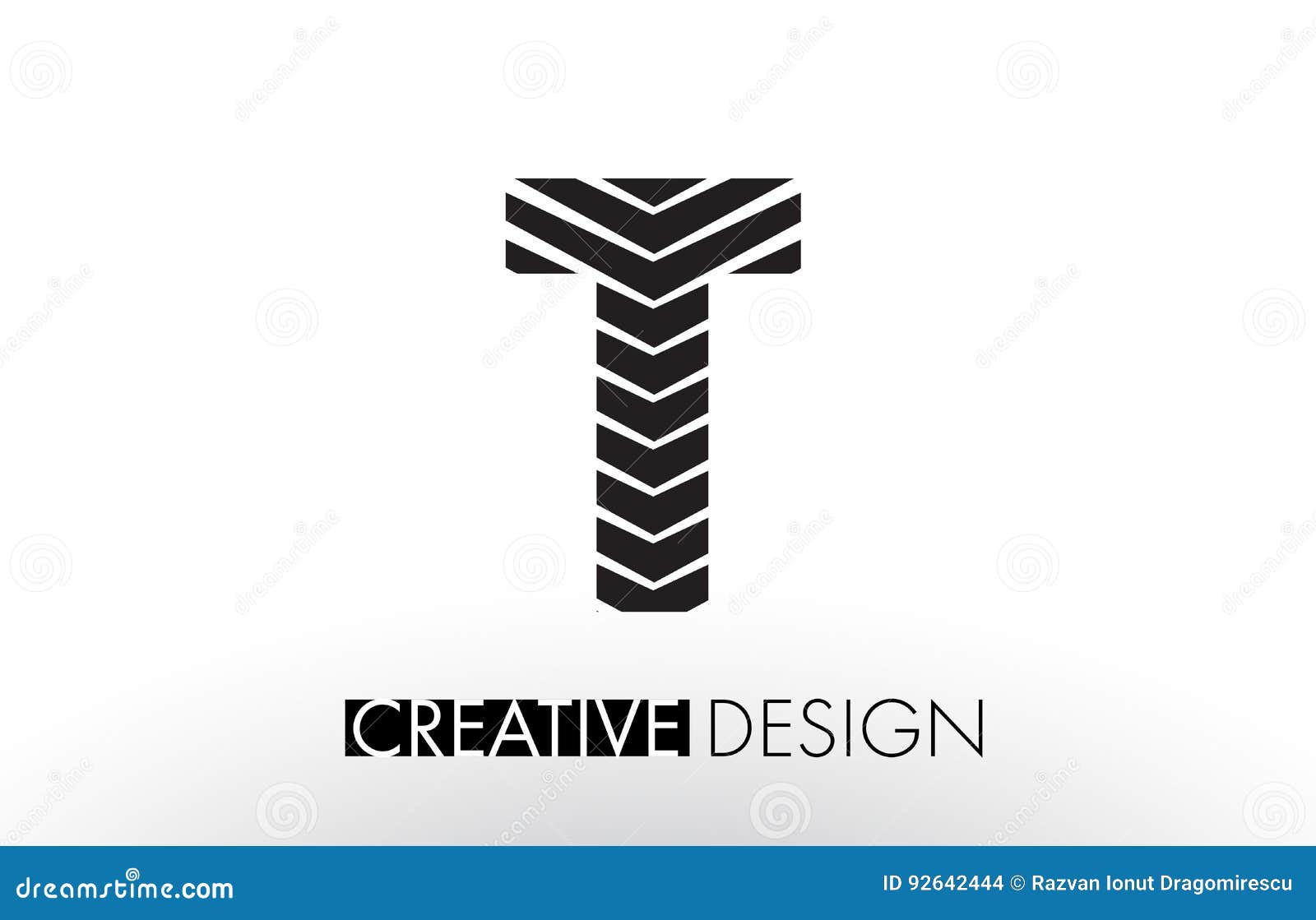 T Lines Letter Design with Creative Elegant Zebra Stock Vector ...