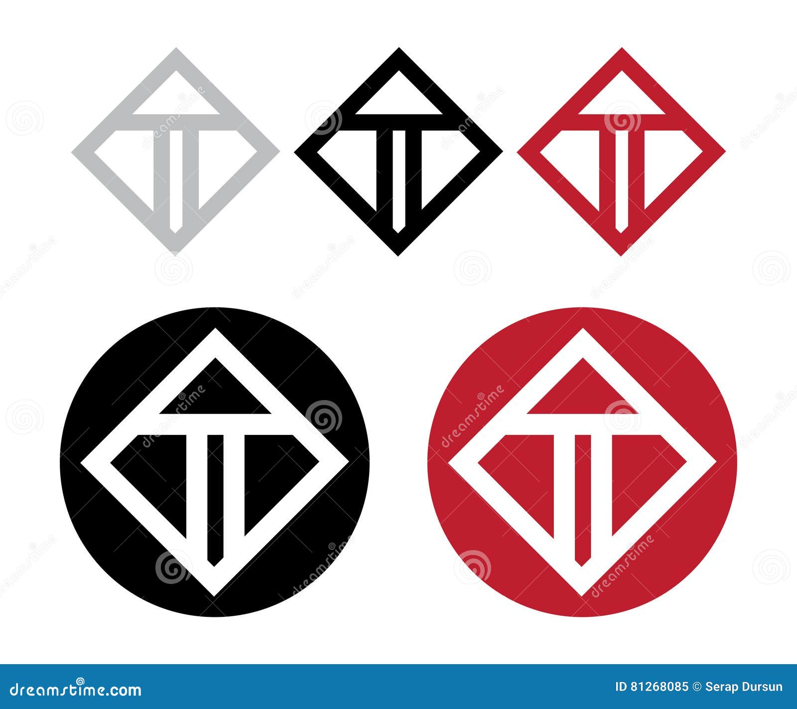T Logo Set stock illustration. Illustration of computer - 81268085