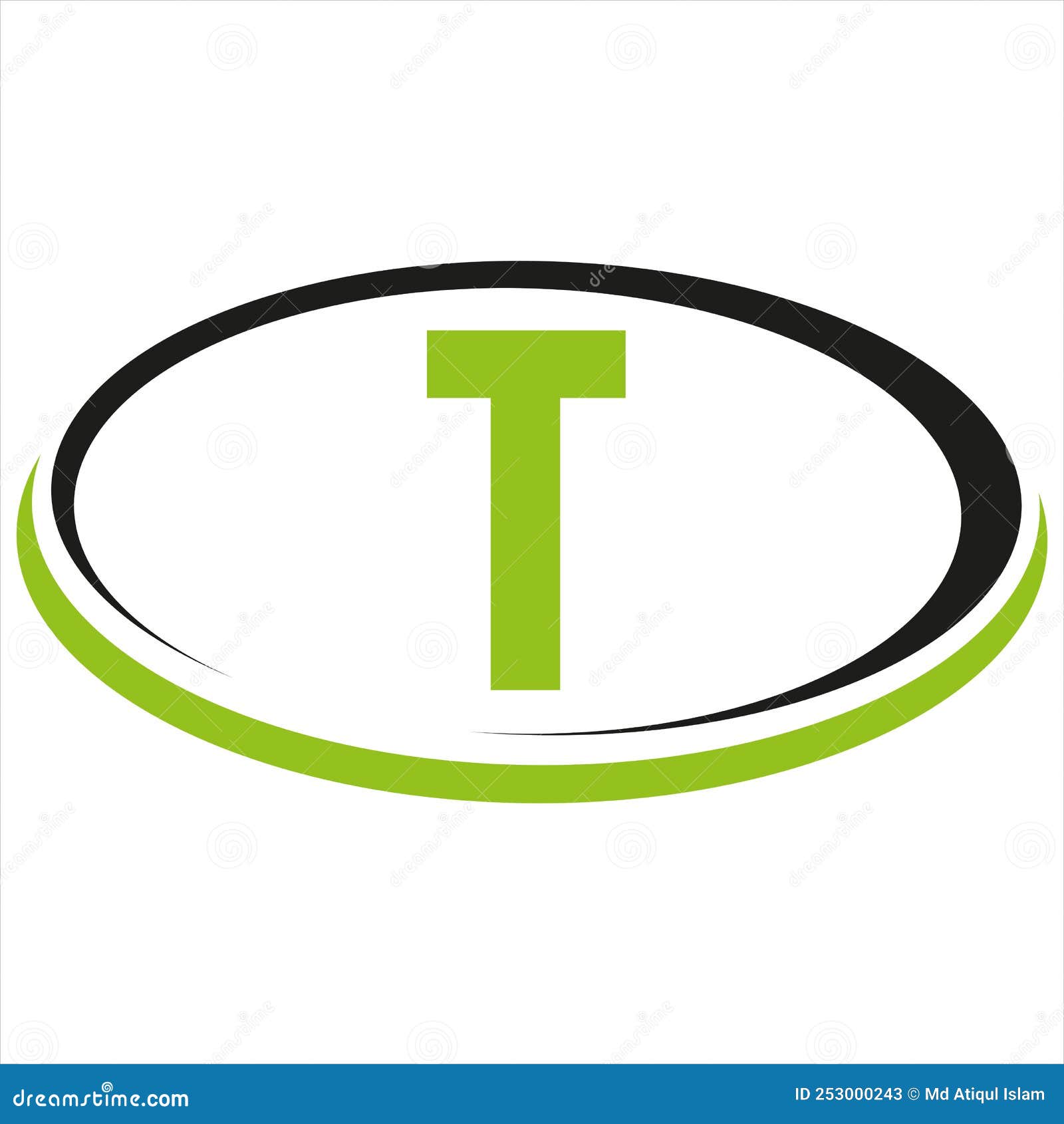 T Logo Simple Design Isolated on White Background. Stock Illustration ...