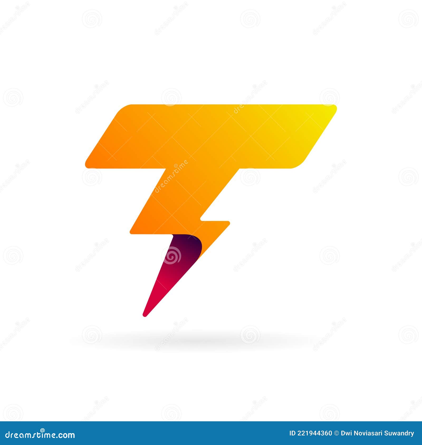 Thunder Symbol With Angry Cloud And Shiny Lightnings Cartoon Vector ...