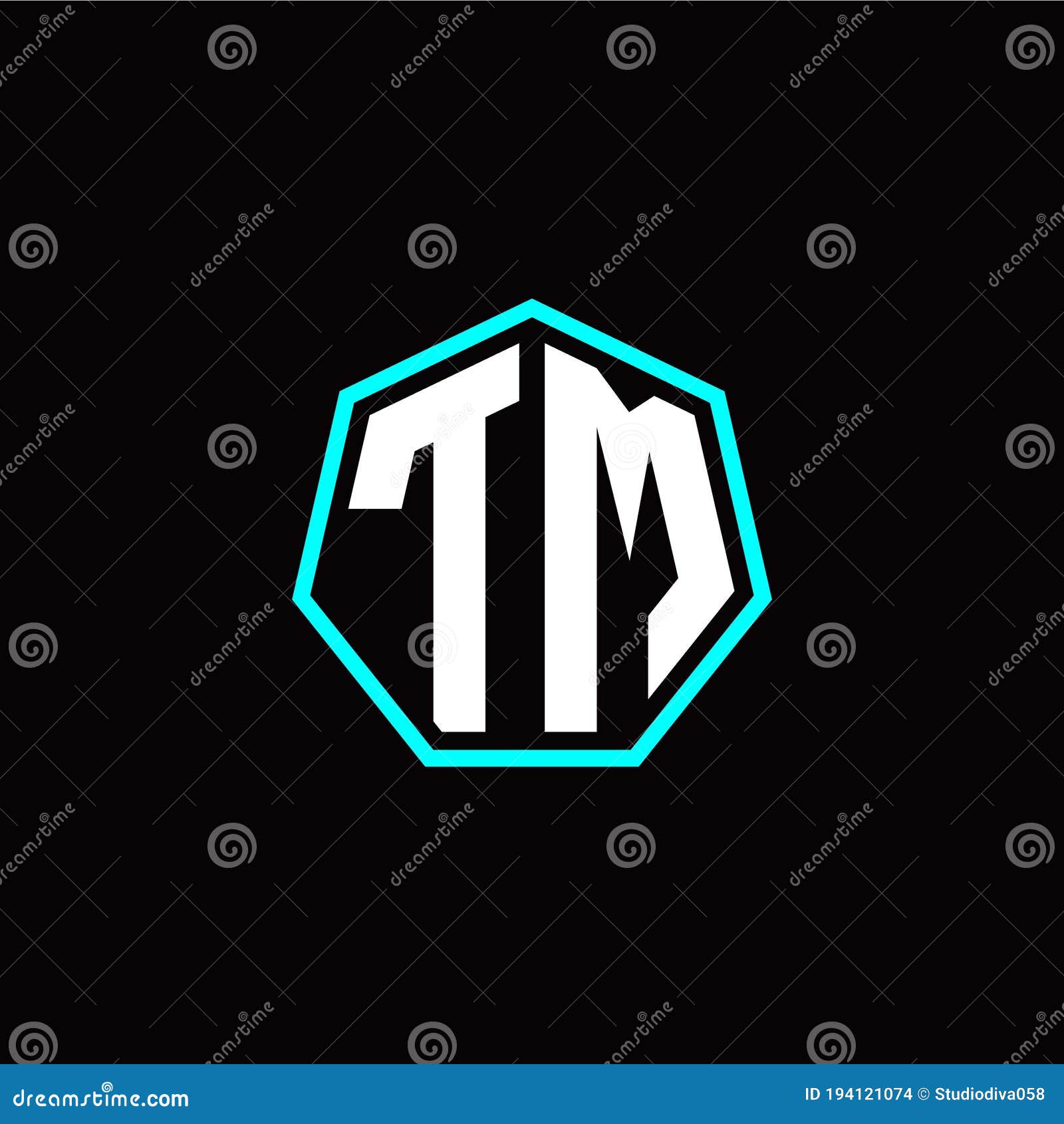 T M Initials Modern Polygon Logo Template Stock Vector - Illustration ...
